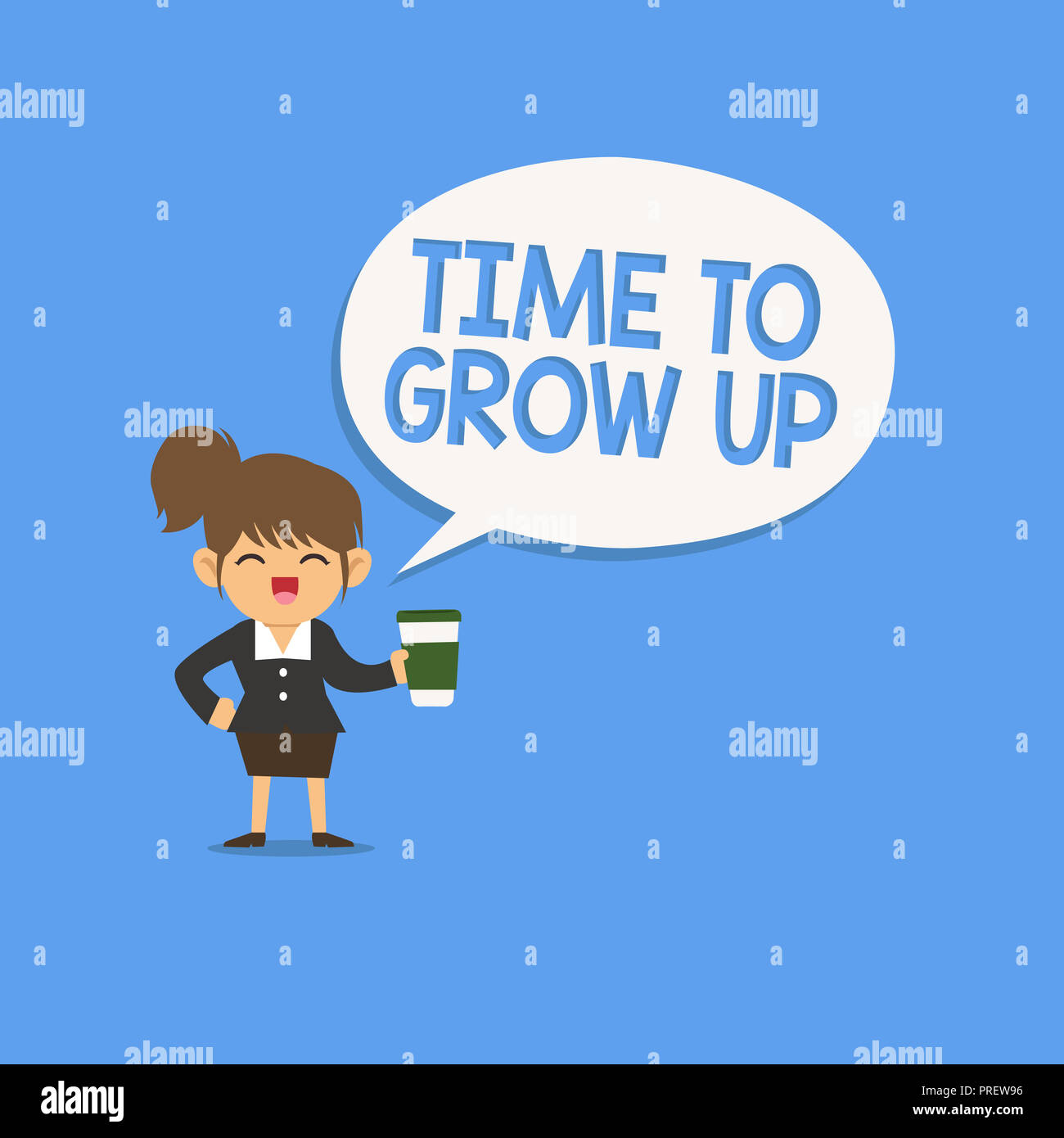 Handwriting text writing Time To Grow Up. Concept meaning knowing that ...