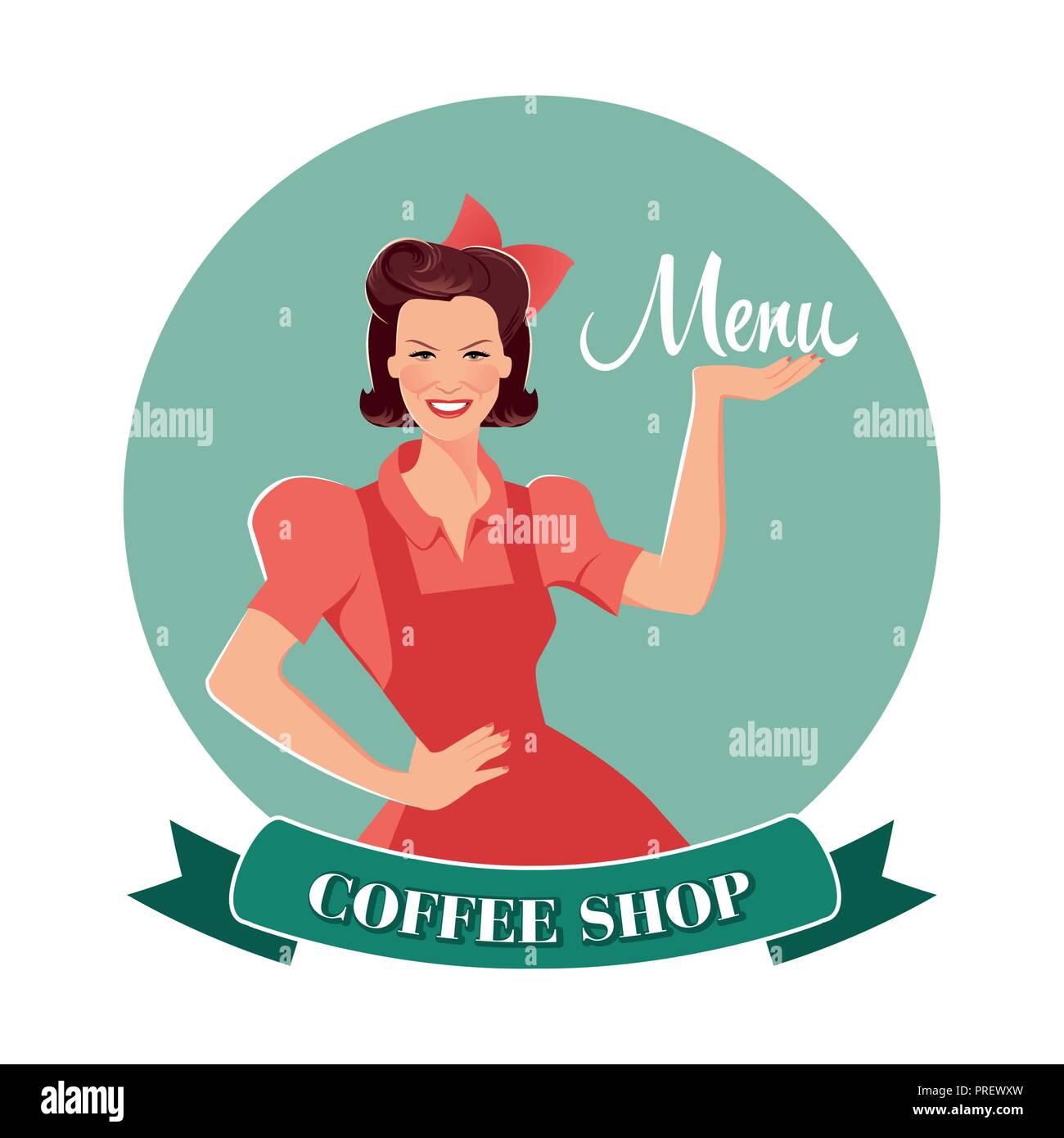 Retro waitress tea Stock Vector Images - Alamy