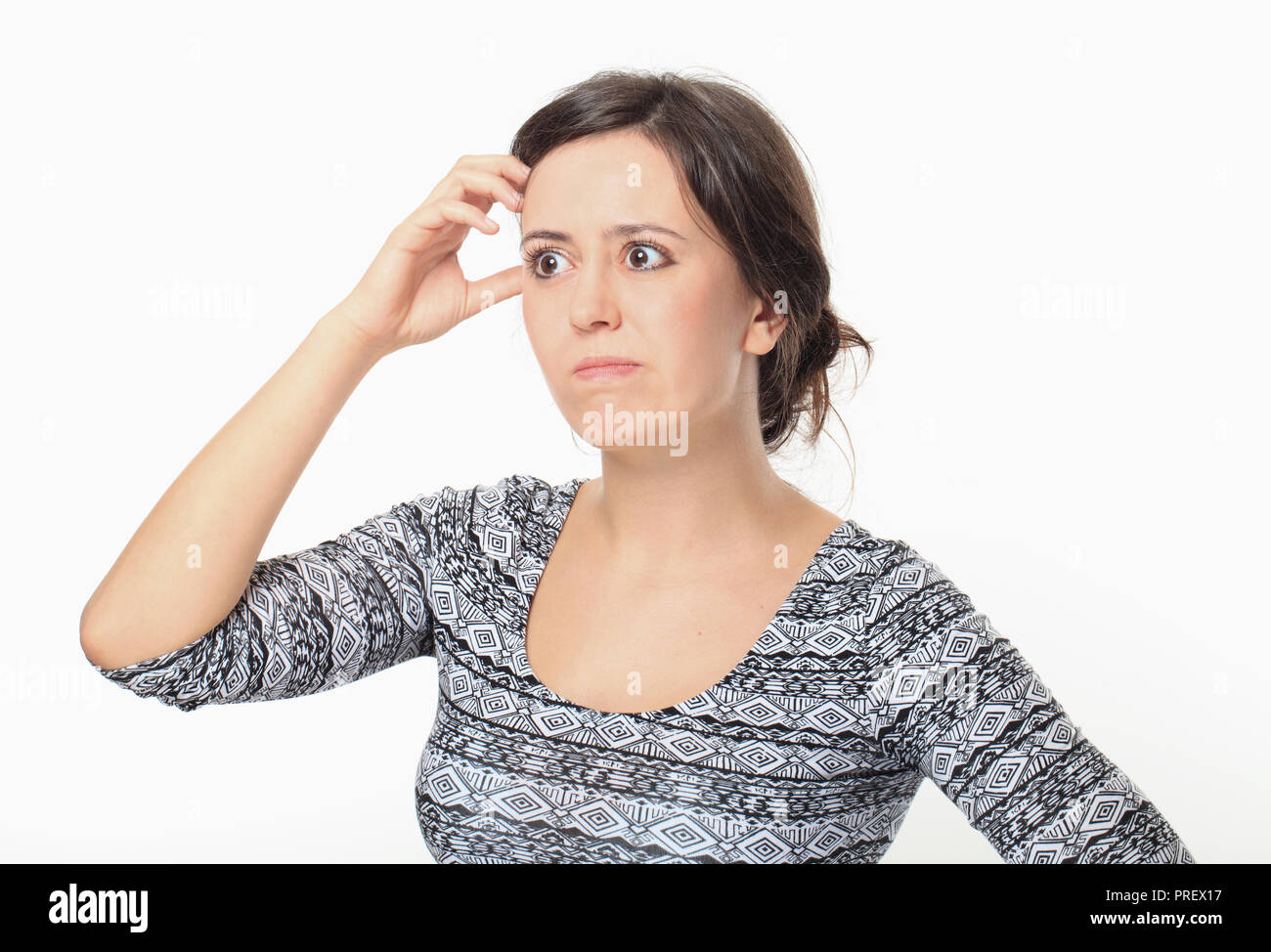 Woman looking overwhelmed hi-res stock photography and images - Alamy