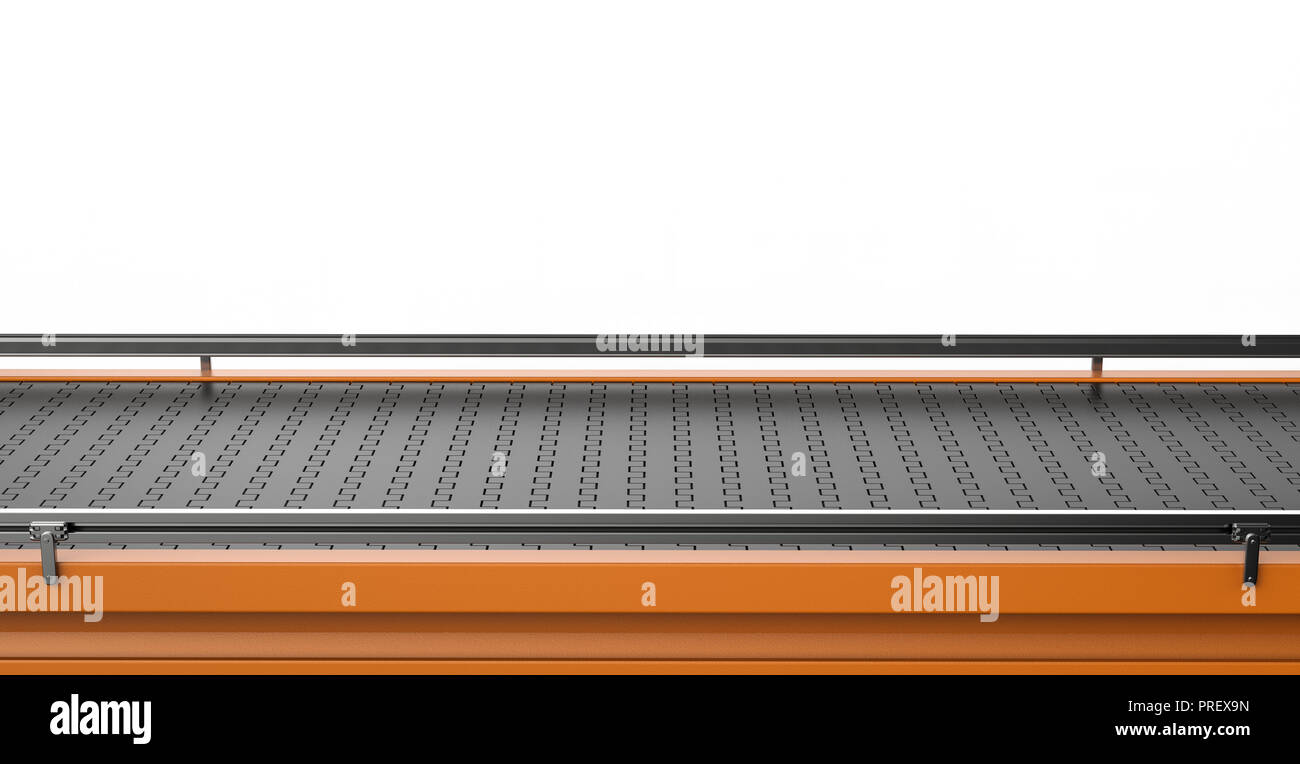 3d rendering empty conveyor line on white background Stock Photo - Alamy
