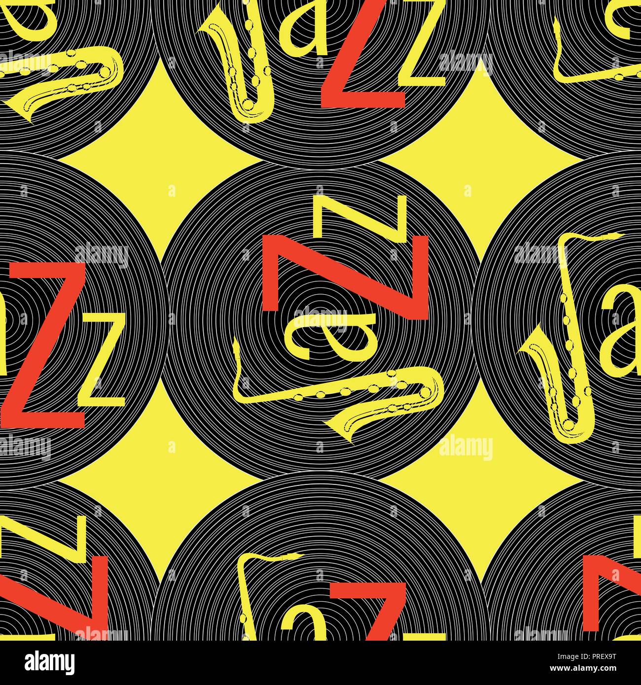 Jazz concept. Vinyl record and the word Jazz. Letter J - saxophone ...