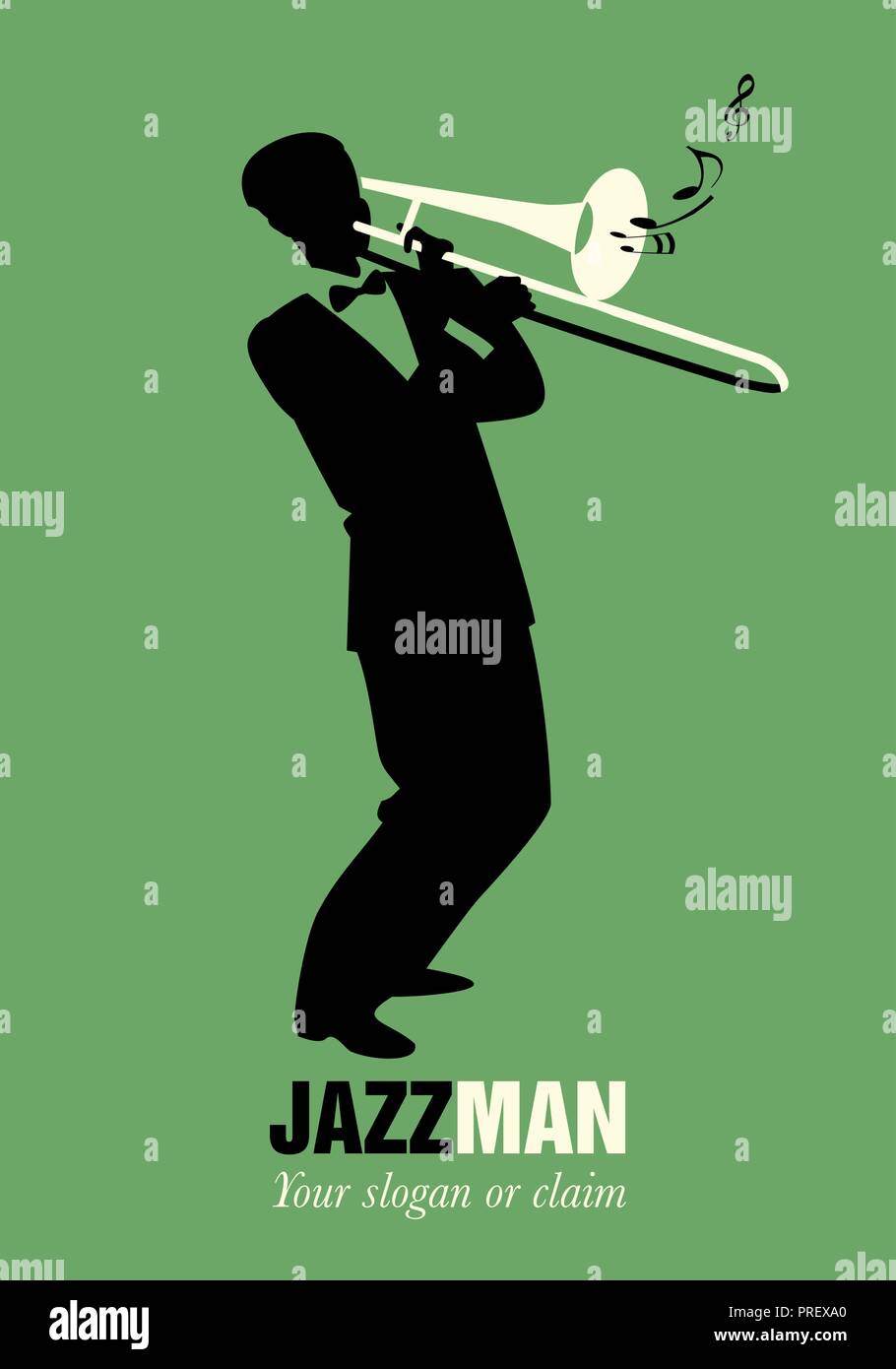Vintage trombone player Stock Vector Images - Alamy