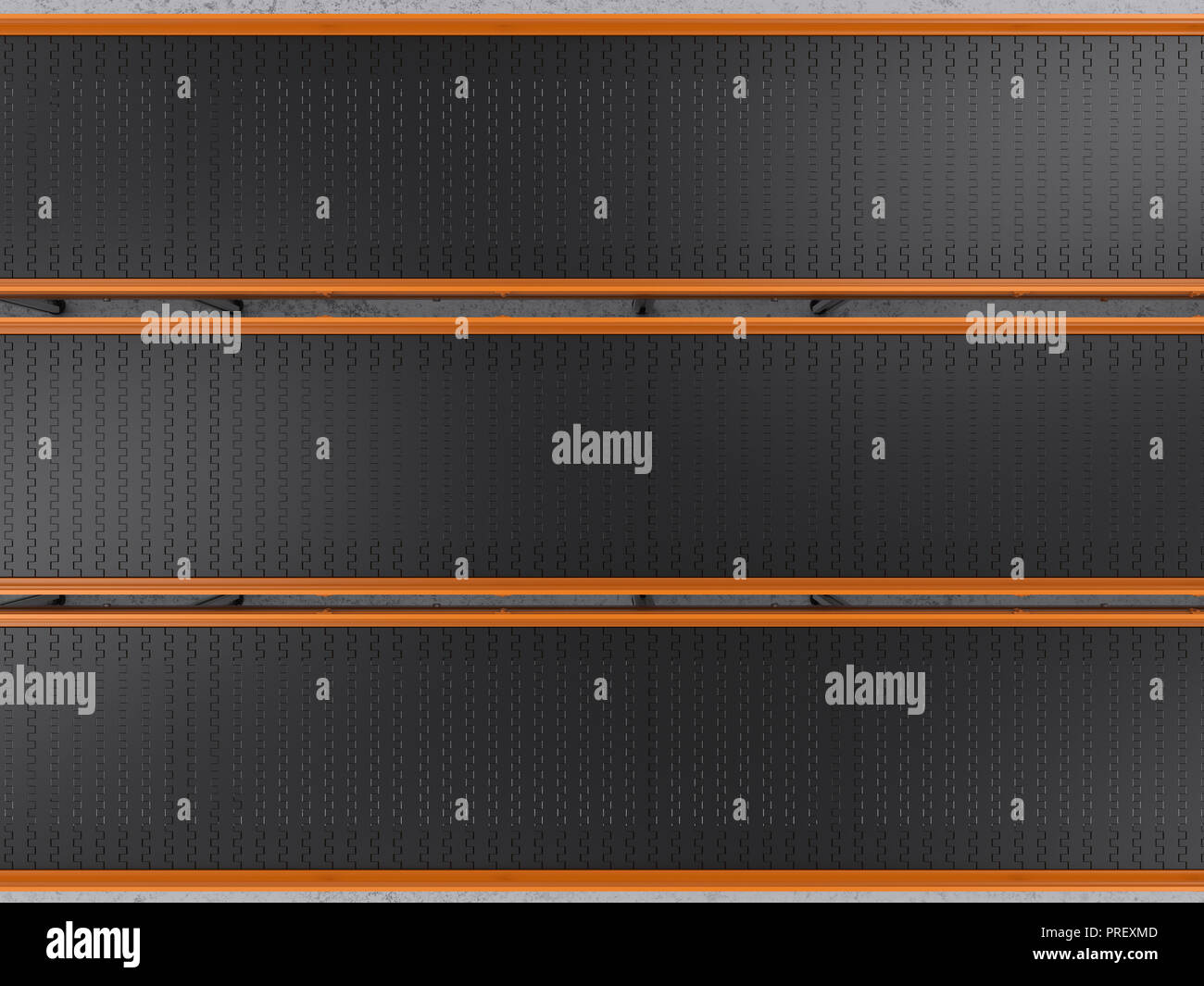 3d rendering empty rubber conveyor lines top view Stock Photo - Alamy