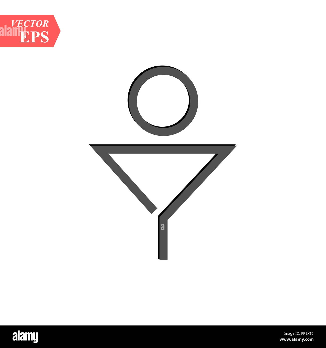 Man toilet sign symbol in simple design on white background. vector ...