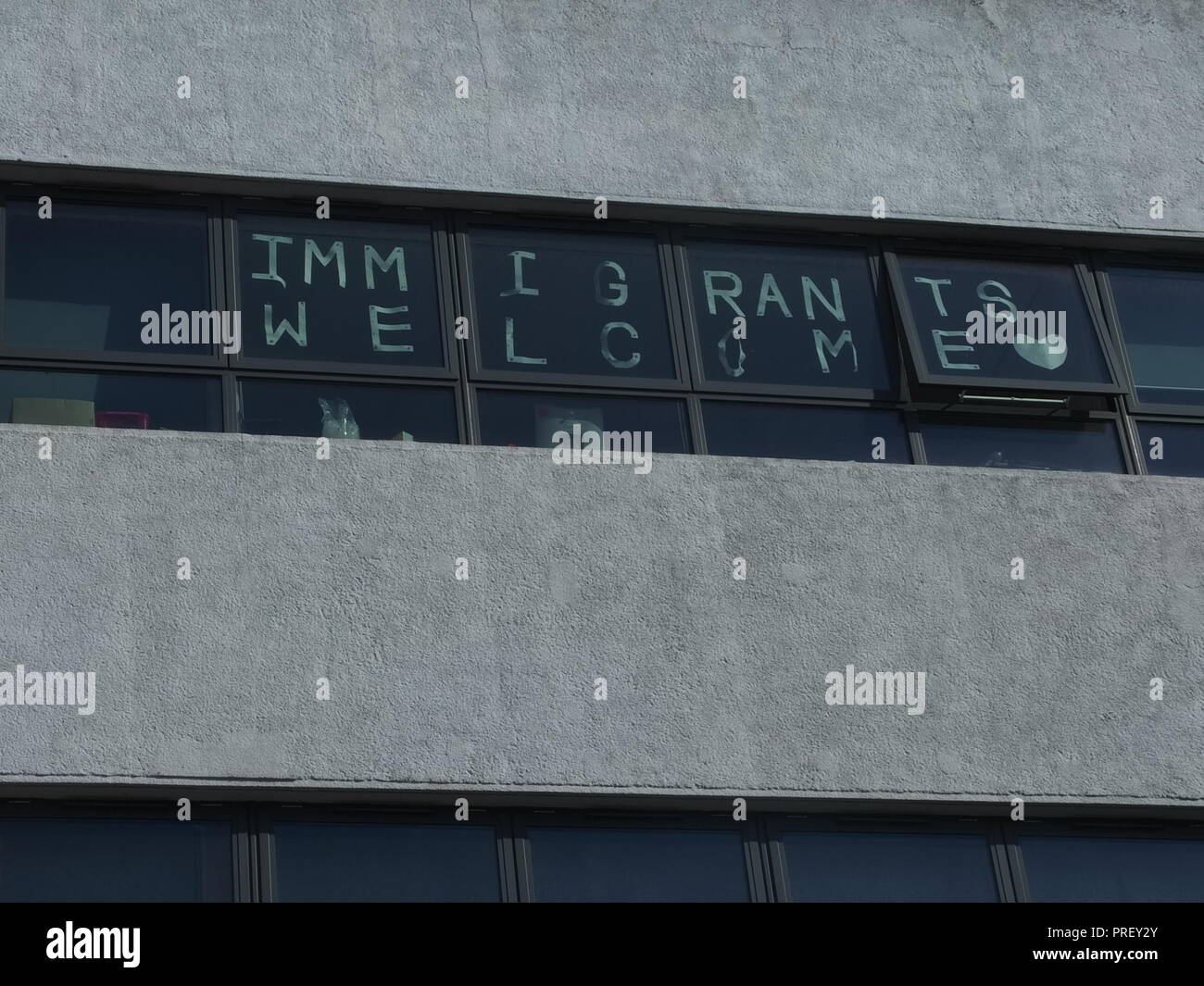 Immigrants Welcome Sign High Resolution Stock Photography and Images ...