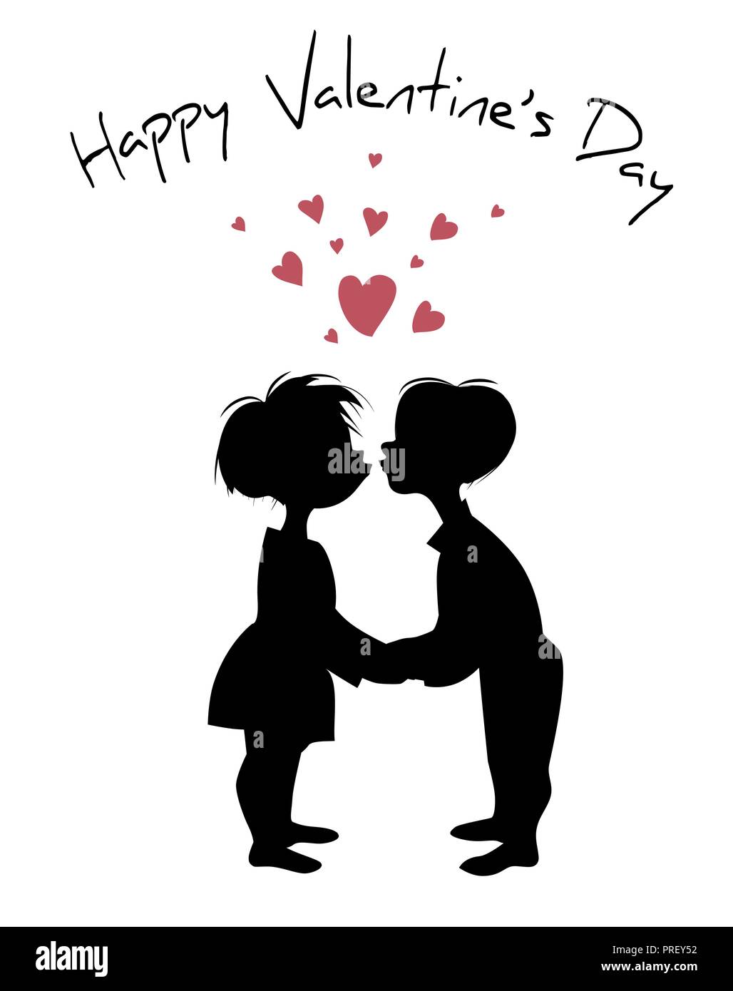 Boy and girl kissing. Vector Illustration Stock Vector Image & Art - Alamy