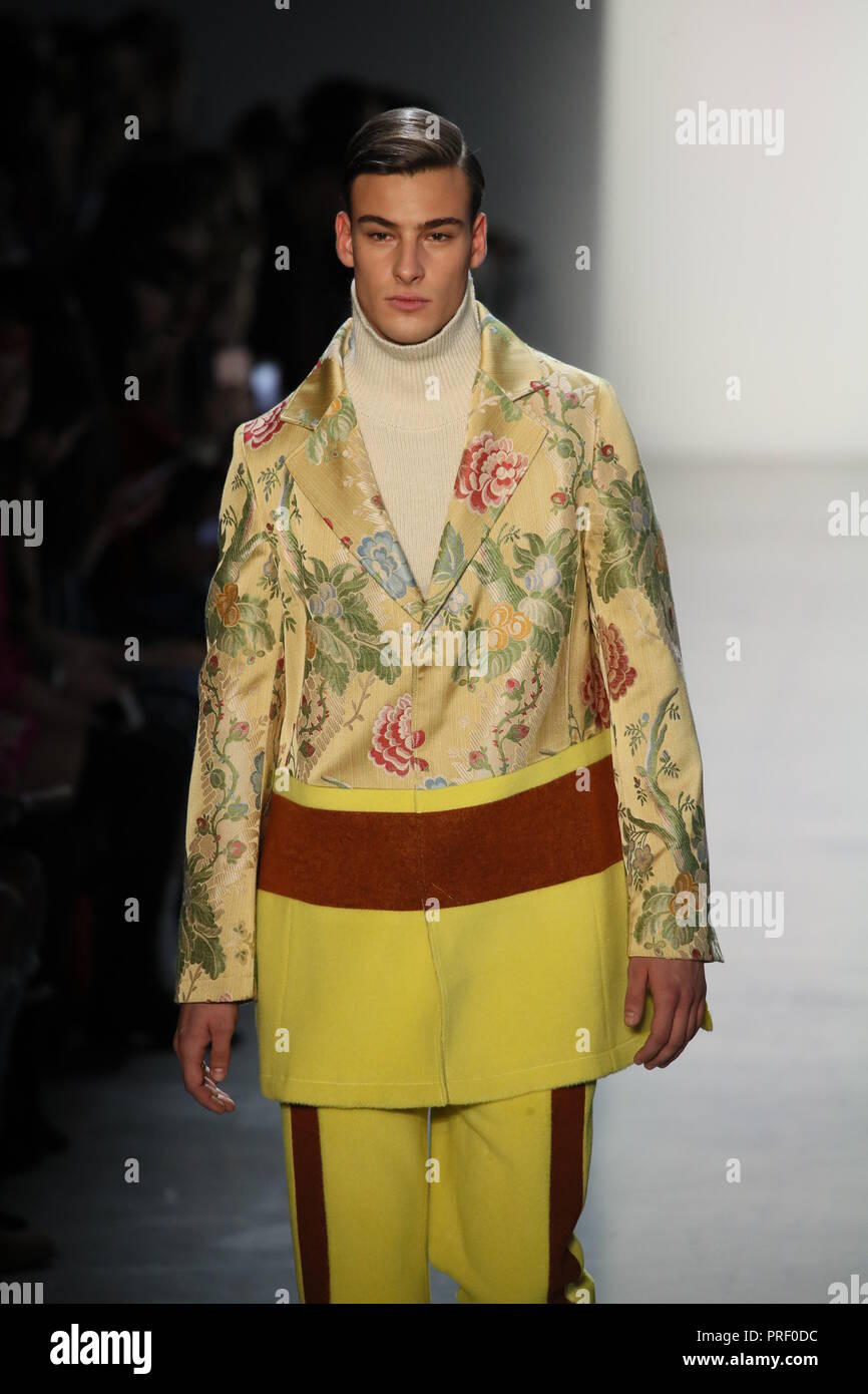 NEW YORK, NY - FEBRUARY 10: A model walks the runway for Son Jung Wan ...