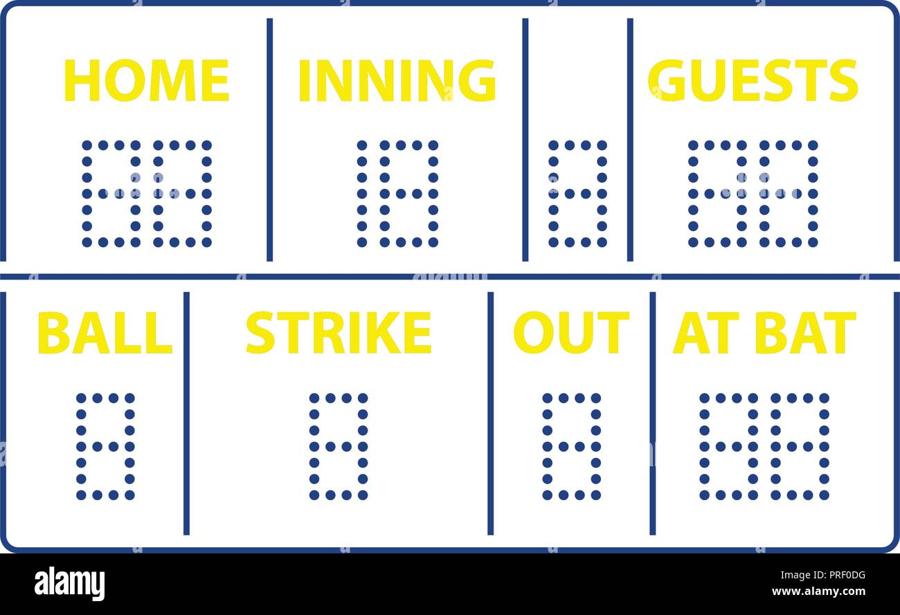 Baseball scoreboard icon. Thin line design. Vector illustration Stock ...