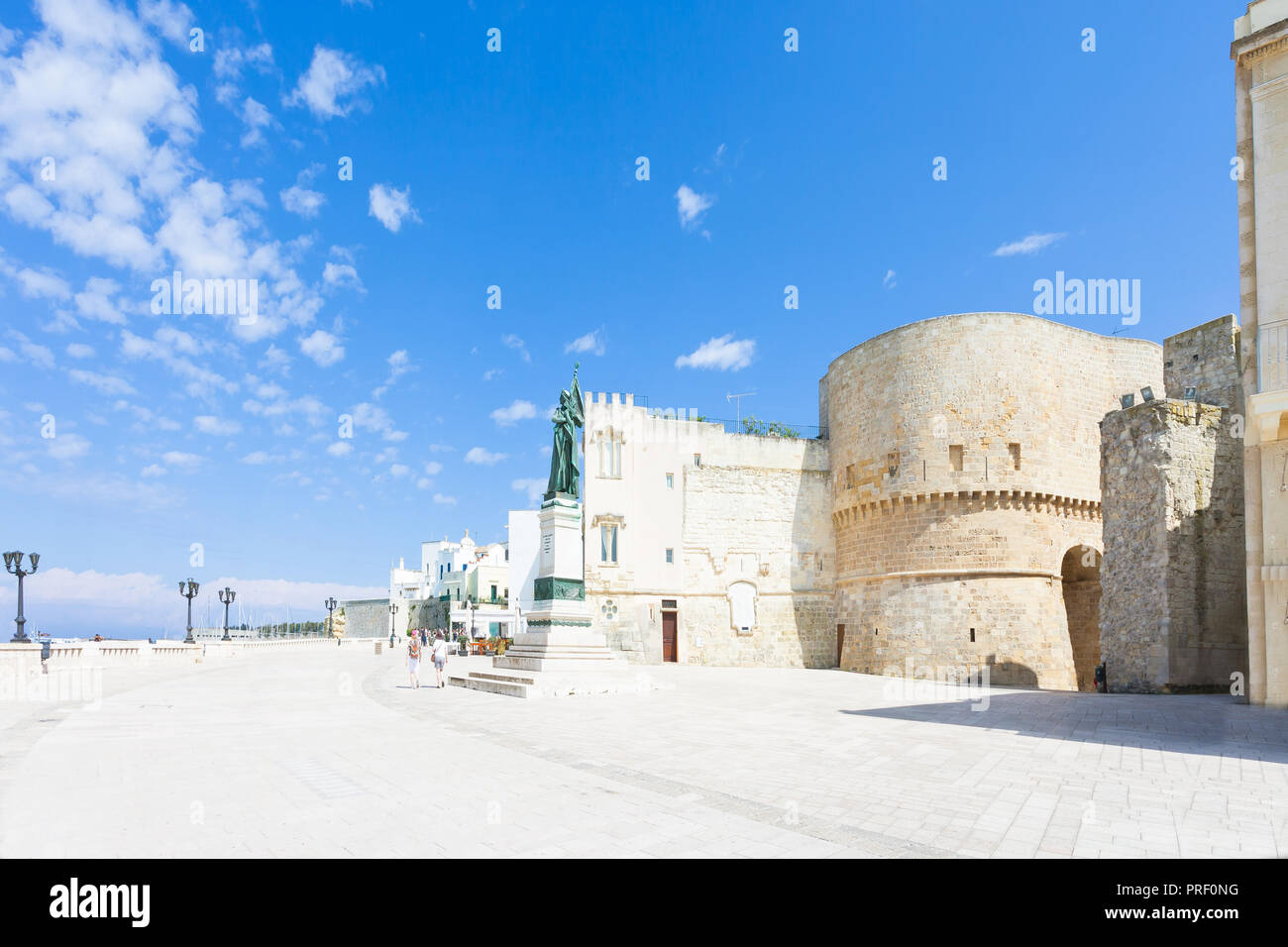 Otranto, Apulia, Italy - Promenade of Otranto in front of the historic ...