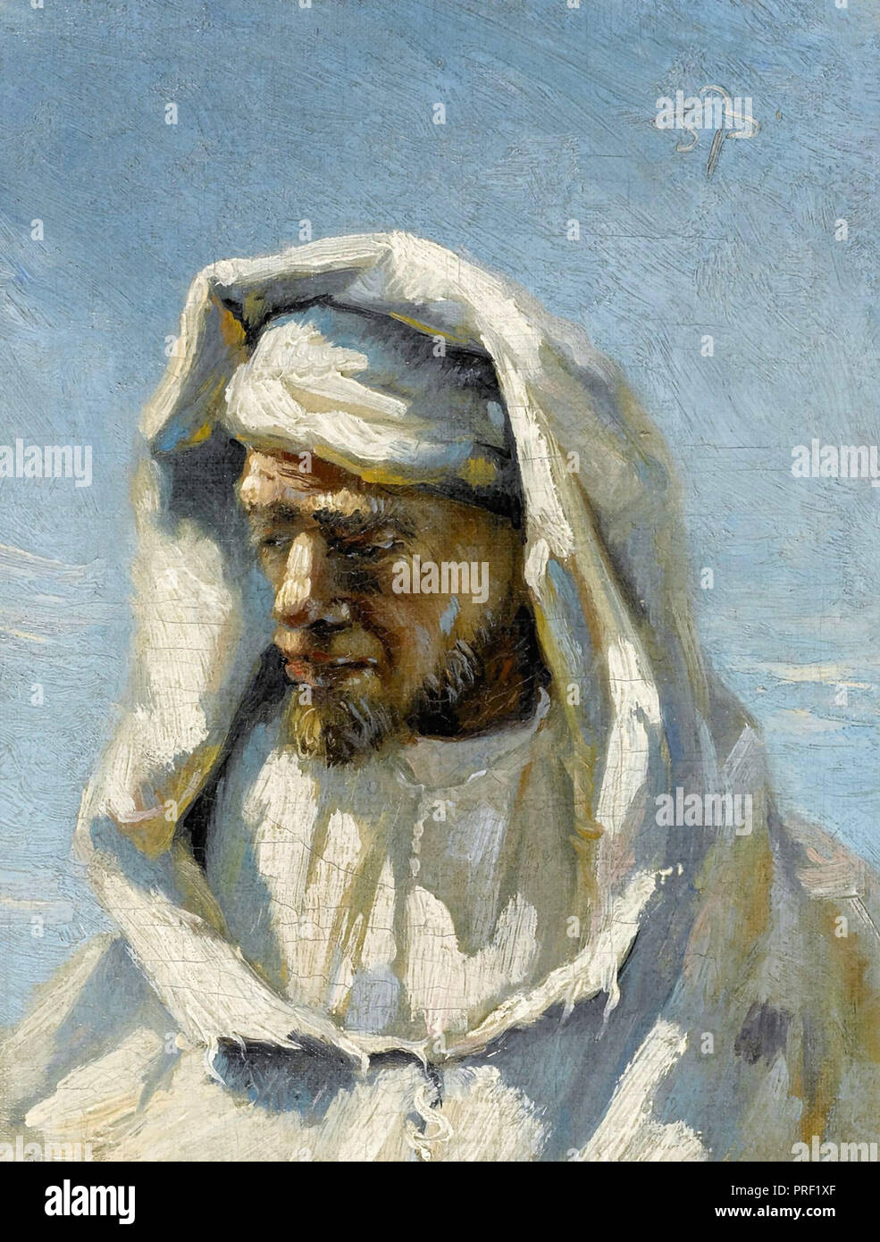 Buchser Frank - Portrait of a Bedouin Stock Photo - Alamy