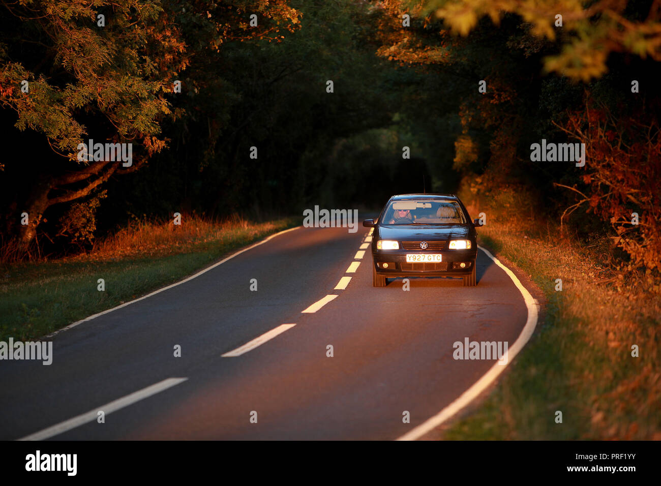 Car Driving Down Country Road