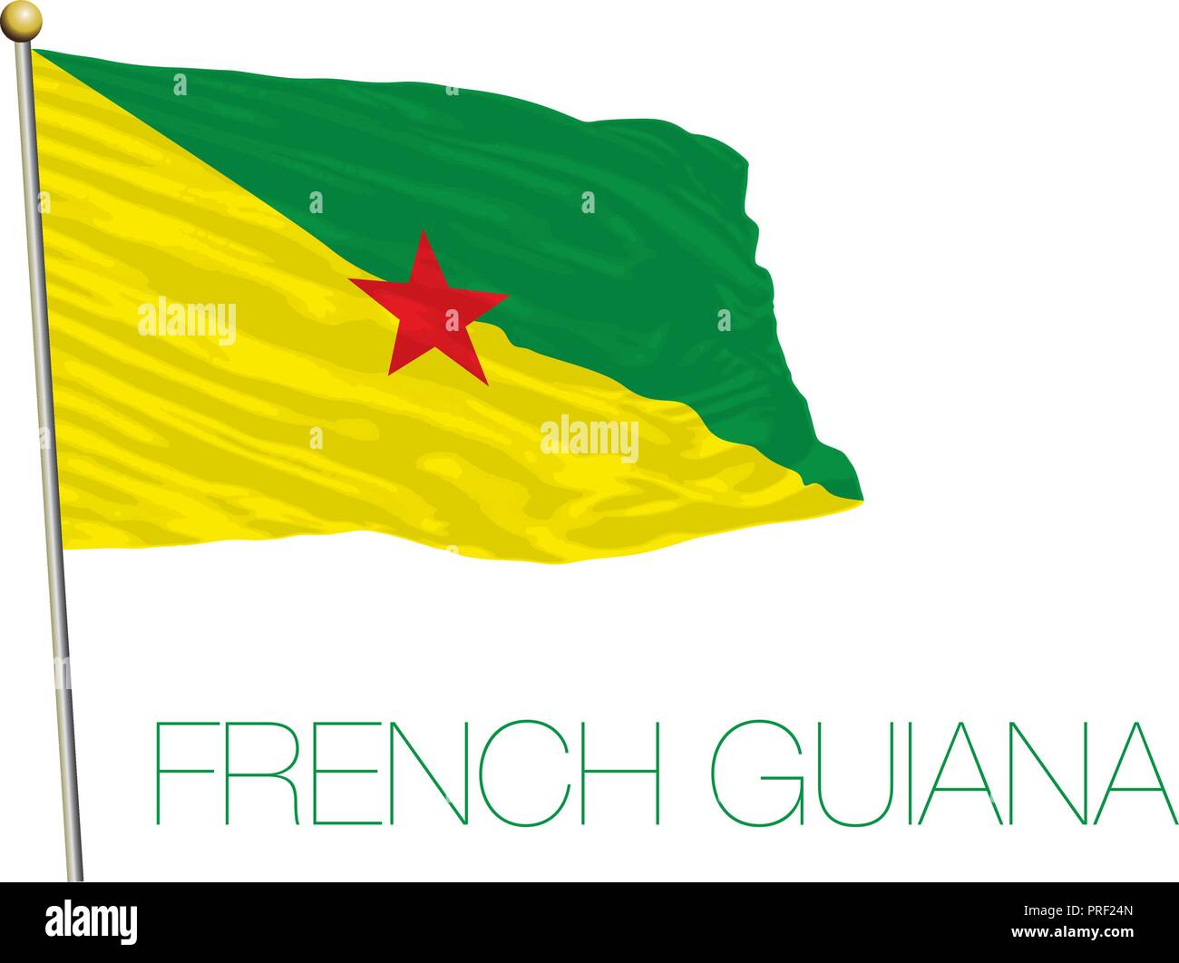French Guyana official flag and symbols, vector illustration Stock ...