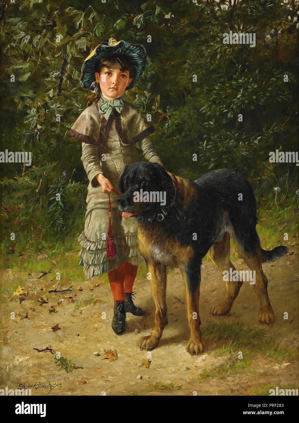 Bundy Edgar - Girl with Dog Stock Photo - Alamy