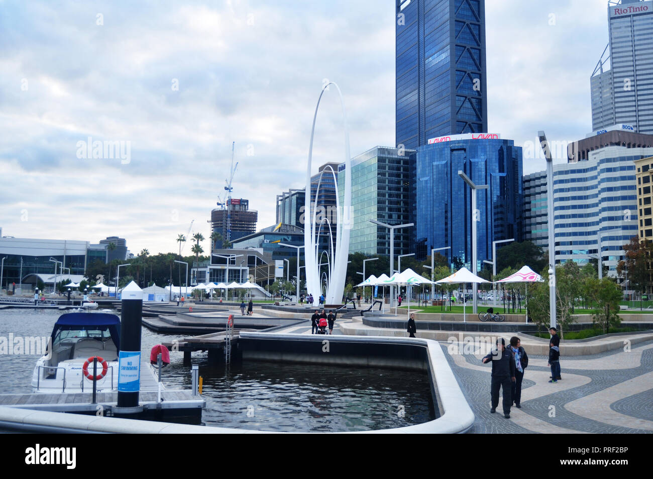 Landscape and cityscape with modern building and Spanda monument for ...