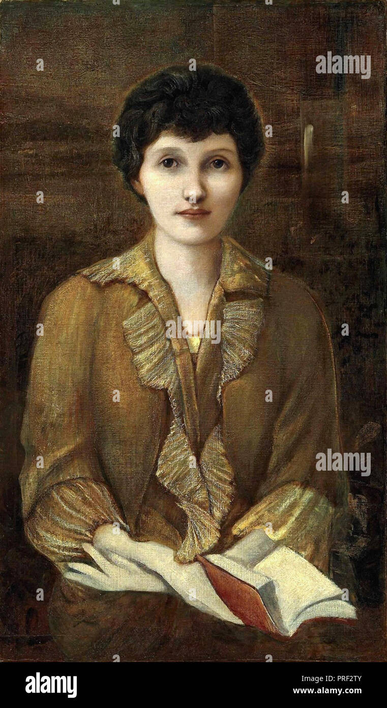 Burne-Jones Edward Coley - Portrait of Lady Elizabeth Lewis with a Book ...