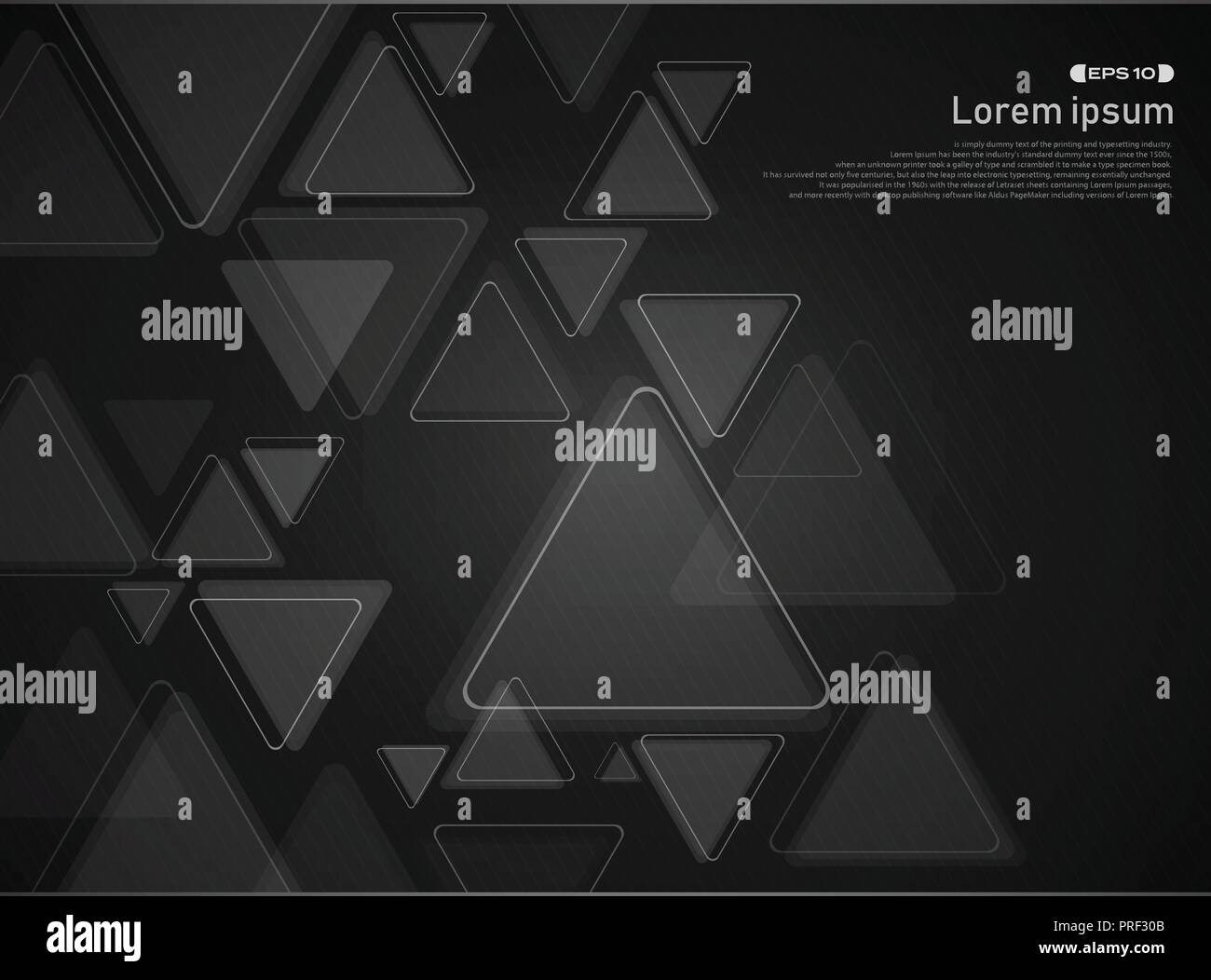 Abstract of technology triangle pattern on gradient black background ...