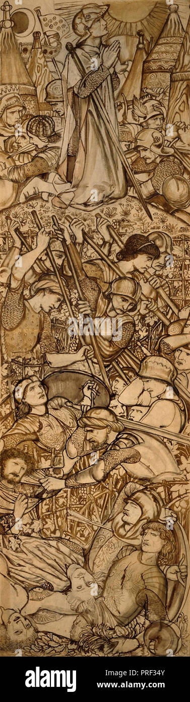 Burne-Jones Edward Coley - the Battle of Beth-Horon - Joshua Commanding ...
