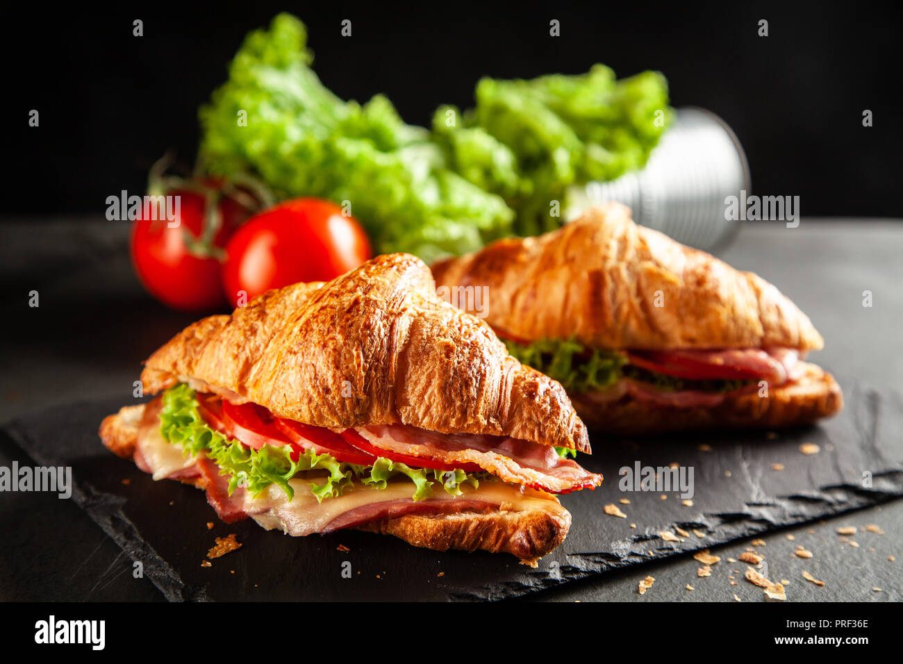 Classic BLT croissant sandwiches Stock Photo - Alamy