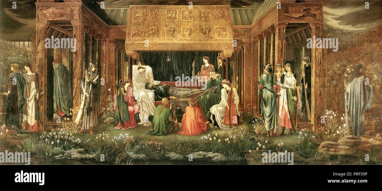 Burne-Jones Edward Coley - the Last Sleep of Arthur in Avalon 6 Stock ...