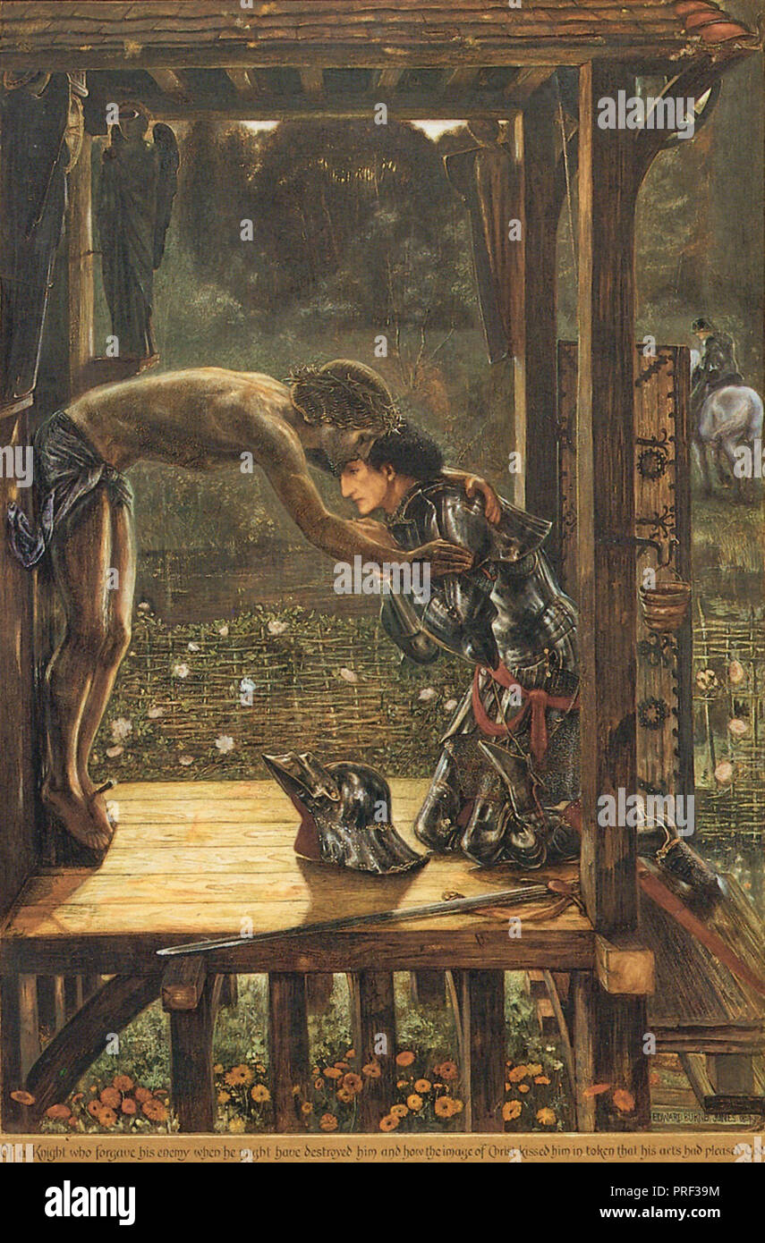 Burne-Jones Edward Coley - the Merciful Knight Stock Photo - Alamy