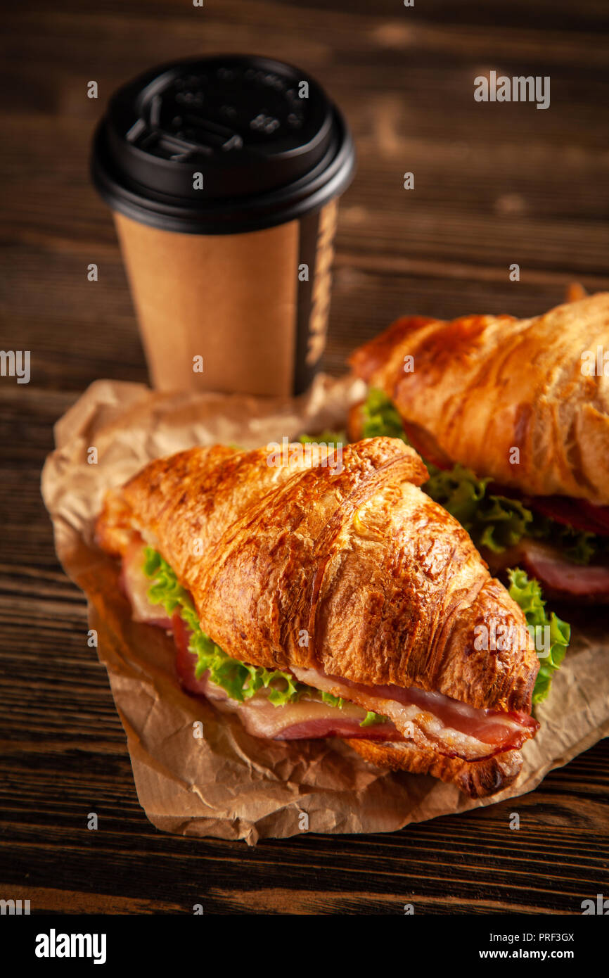 Classic BLT croissant sandwiches Stock Photo - Alamy
