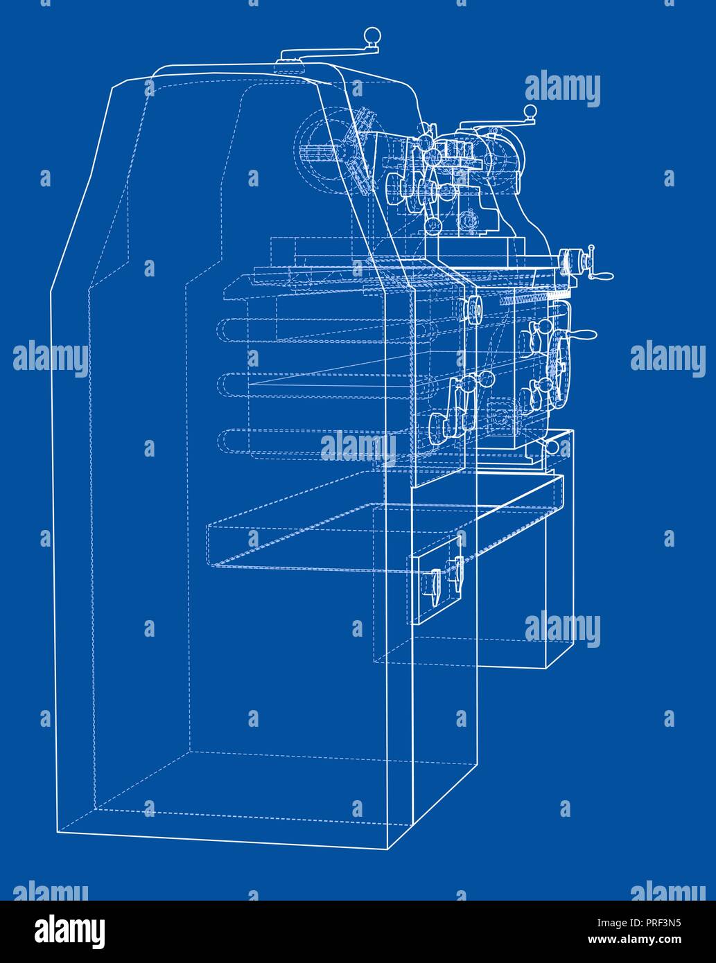Turning lathe drawing Stock Vector Images - Alamy