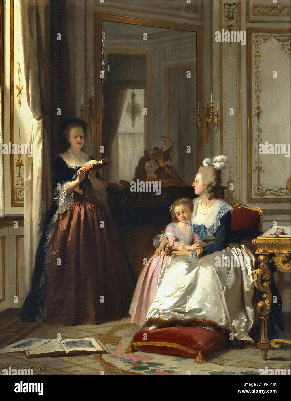 Caraud Joseph - Madame De Lamballe Reading to Marie Antoinette and Her ...