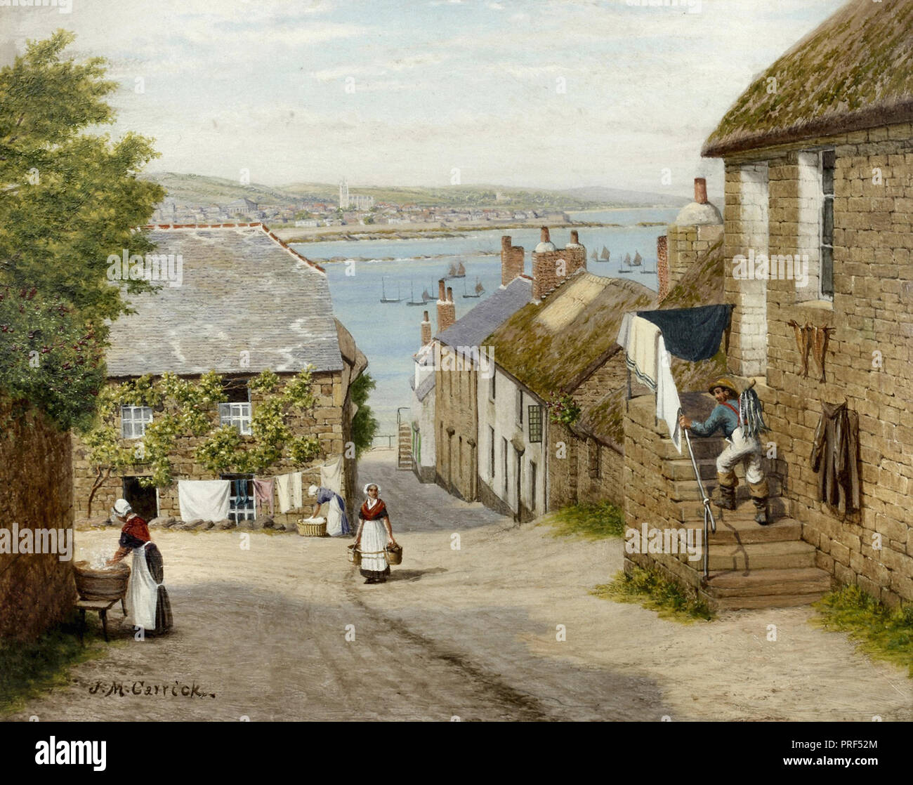 Carrick John Mulcaster - Coastal Village Street Scene Stock Photo - Alamy
