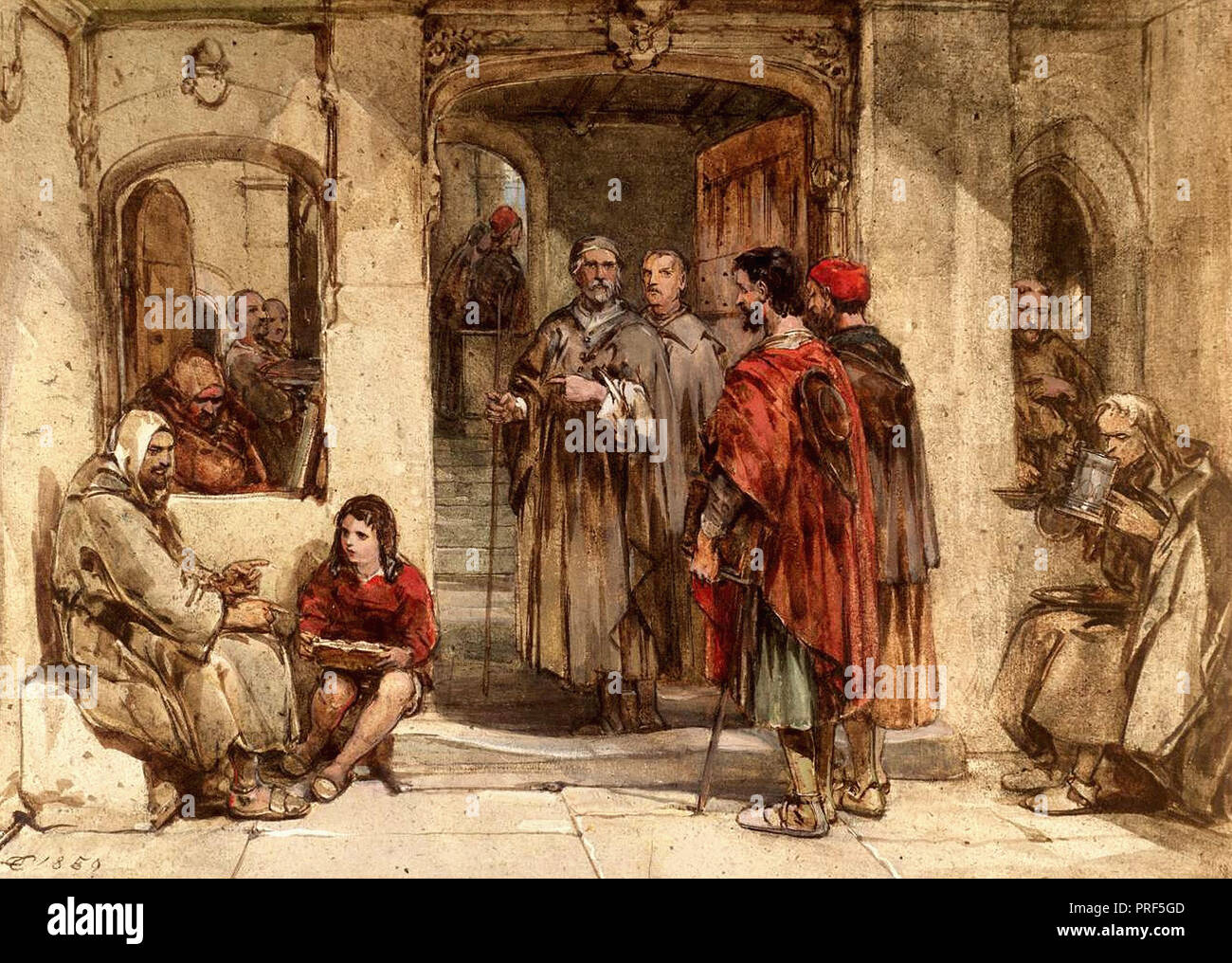 Cattermole George - Ancient Monastic Life 3 Stock Photo - Alamy