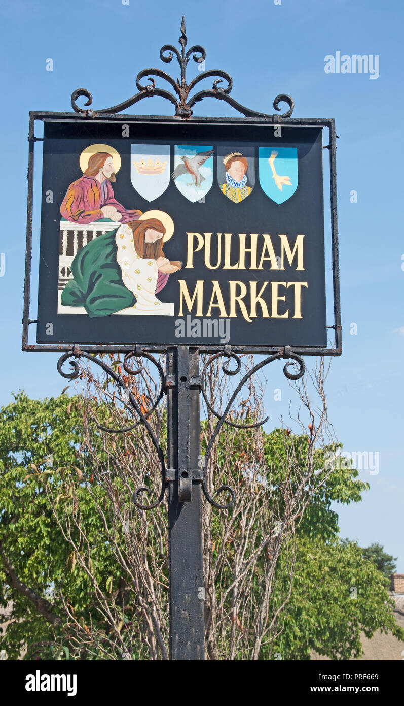 Pulham Market Village Sign Norfolk UK Stock Photo - Alamy