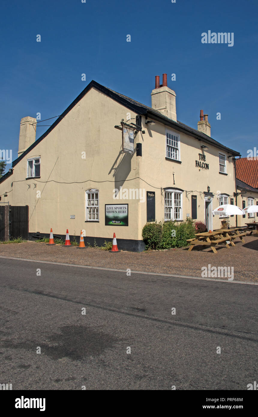 Pulham Market Village Falcon Pub Norfolk UK Stock Photo - Alamy
