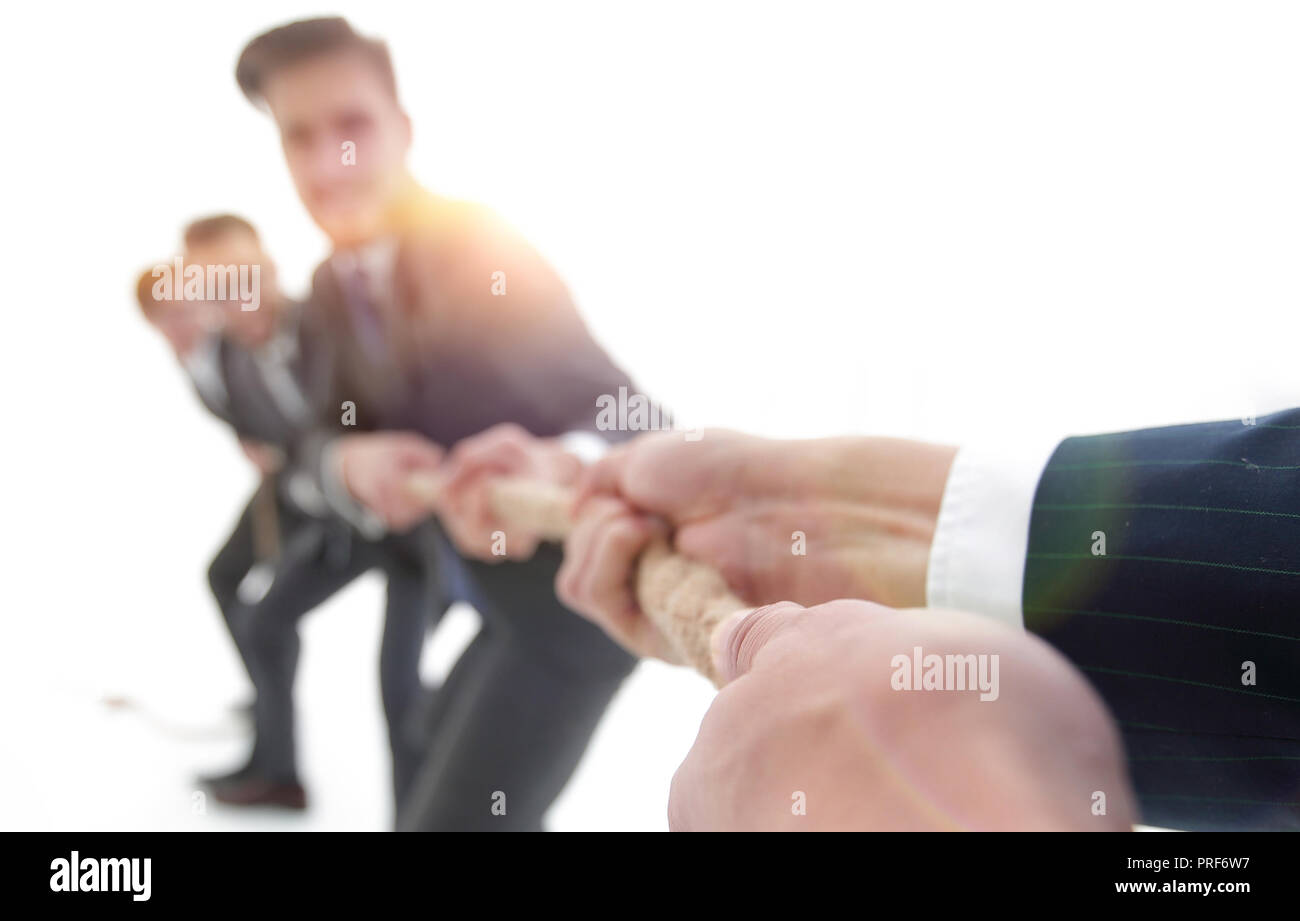 teambuilding.the tug of war between business teams Stock Photo - Alamy