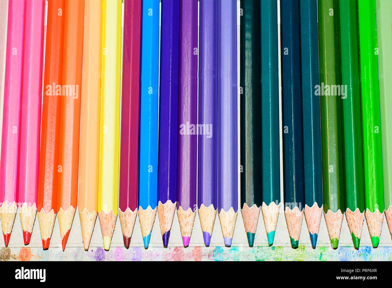 Crayon or color pencil was used to arrange them into works of art Stock ...