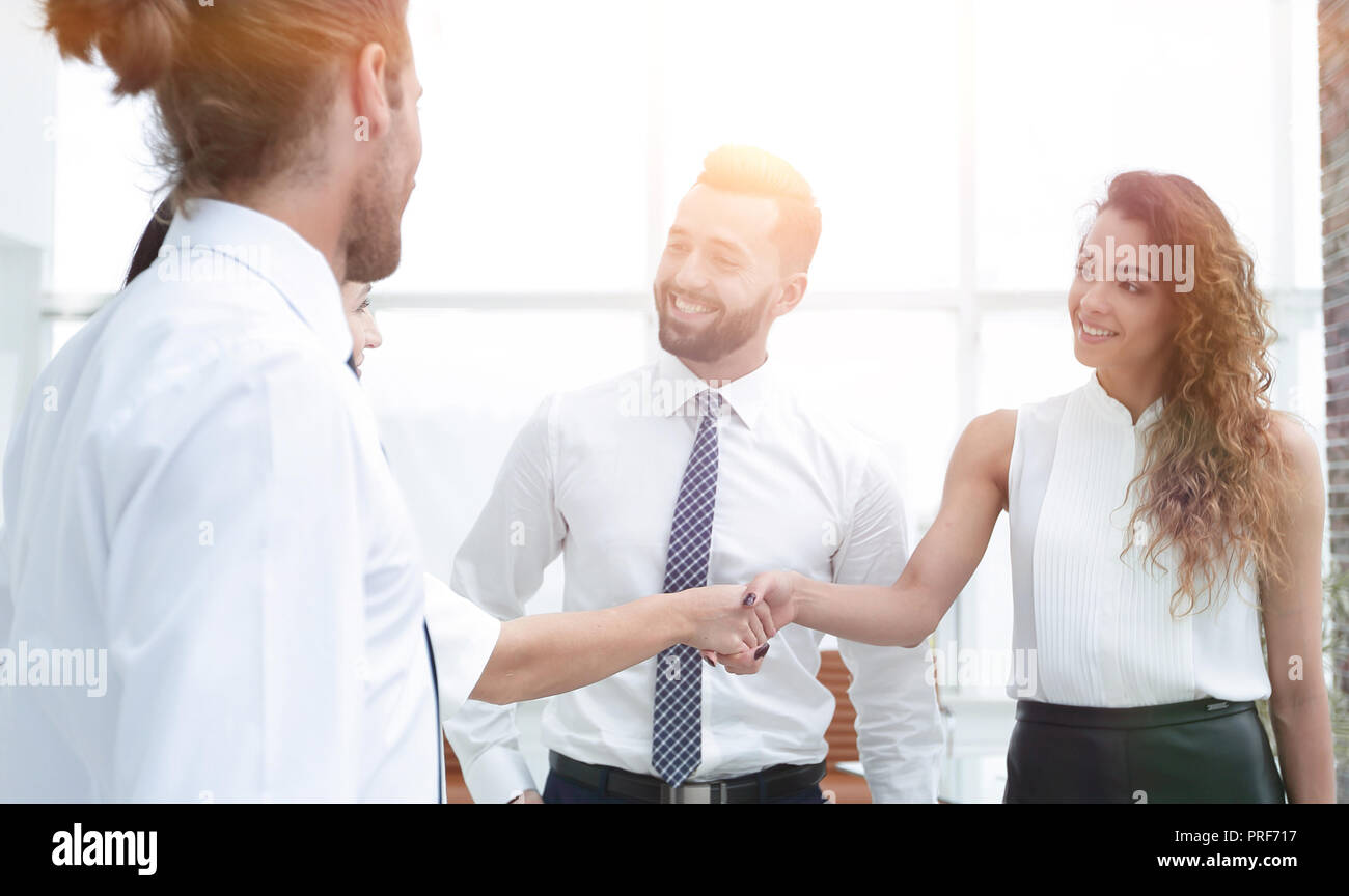 business women greet each other with a handshake Stock Photo - Alamy