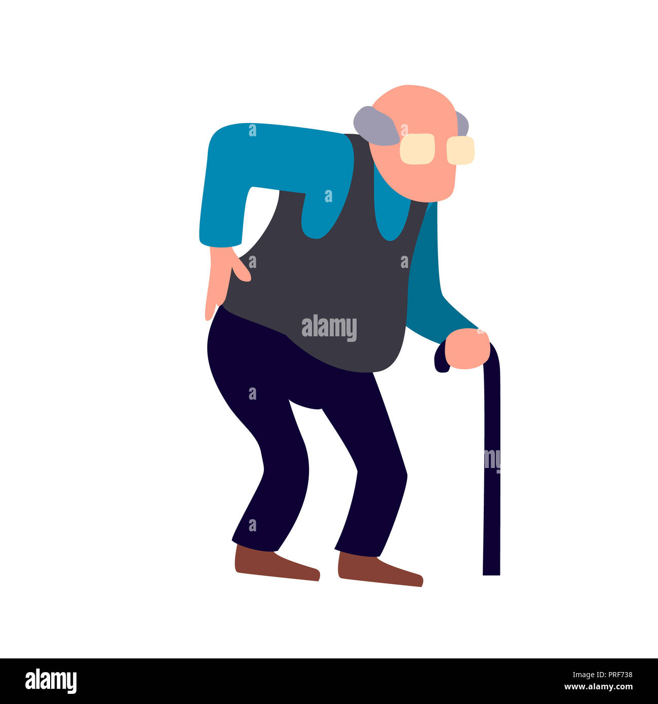 Old man is having back pain. Senior injury health problem. Elderly male ...