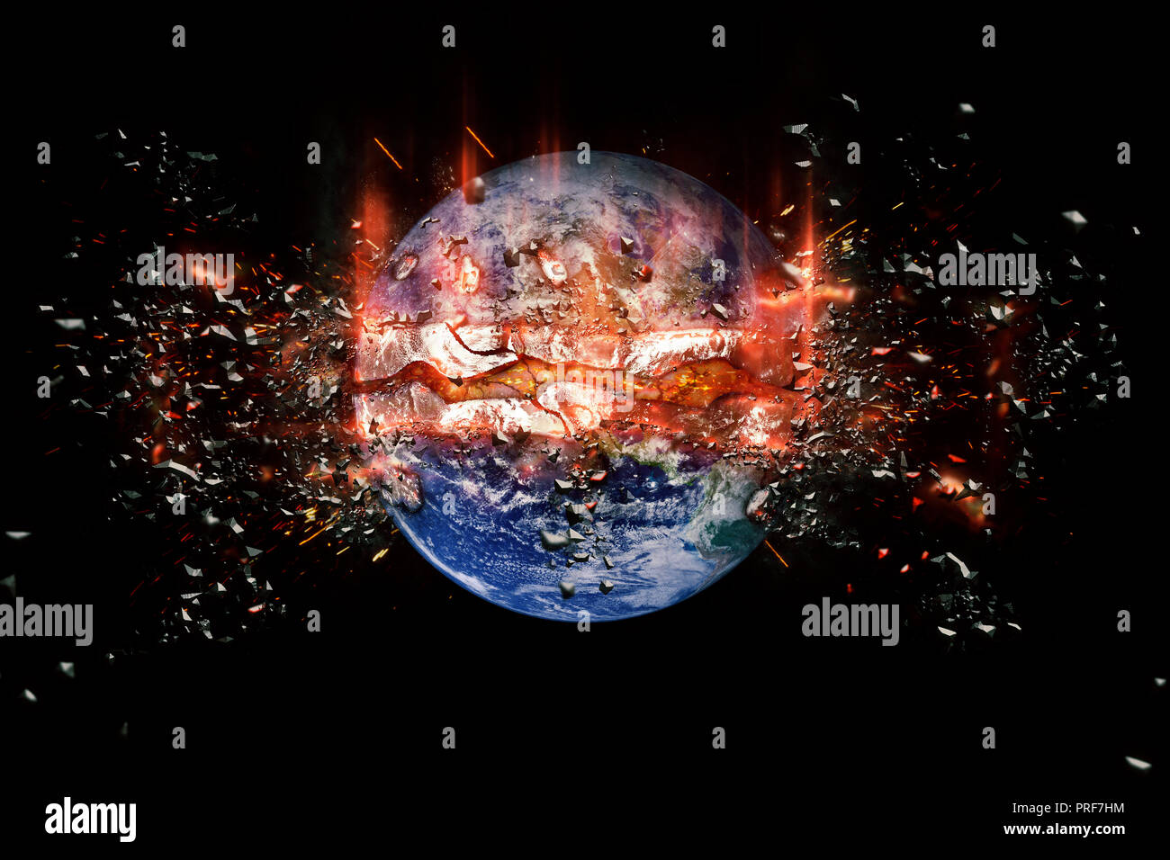 Planet World bombs. Elements of the furnished by NASA Stock Photo - Alamy