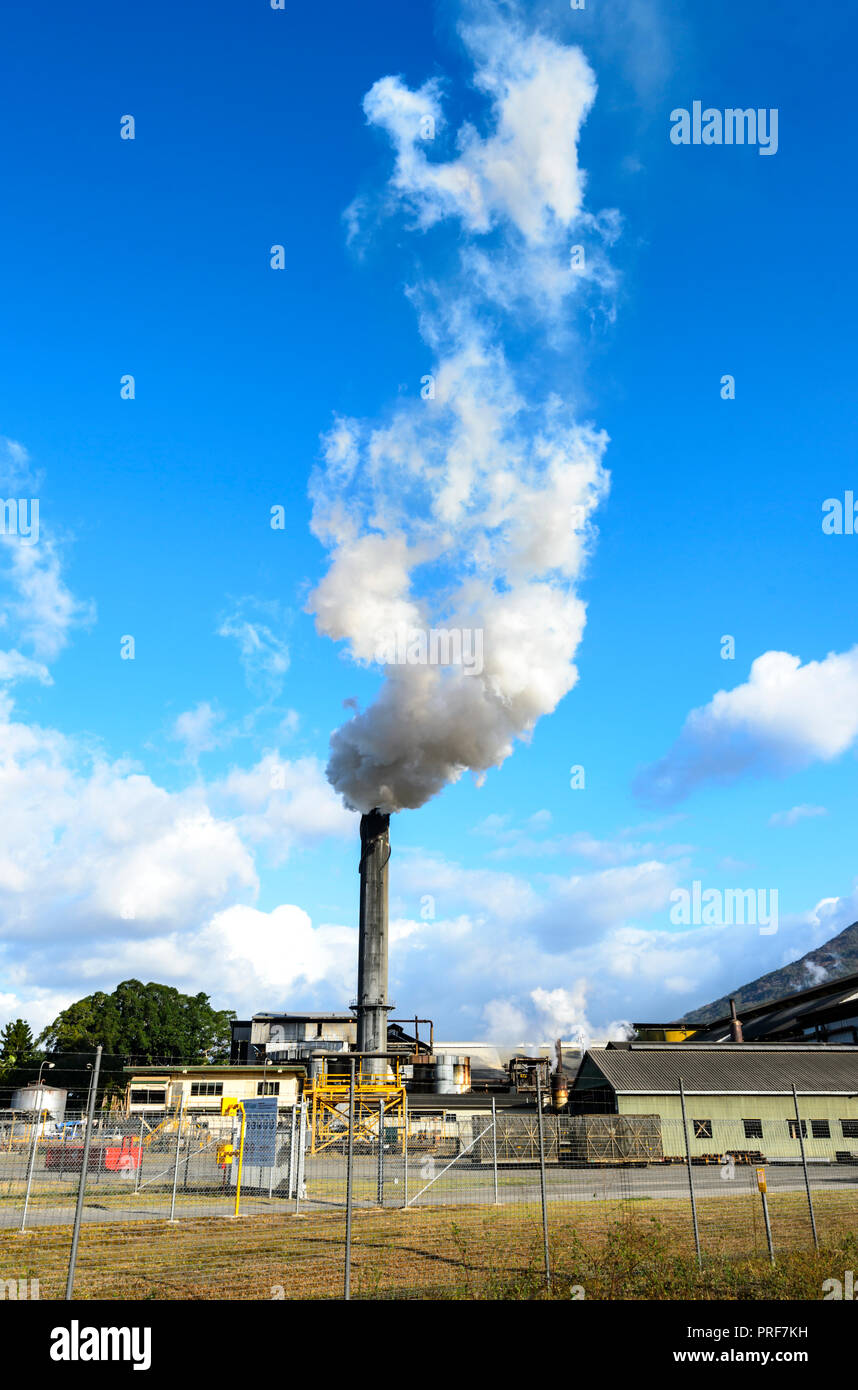 Smoking Stack during sugarcane crushing at Mulgrave Mill MSF Sugar Mill ...
