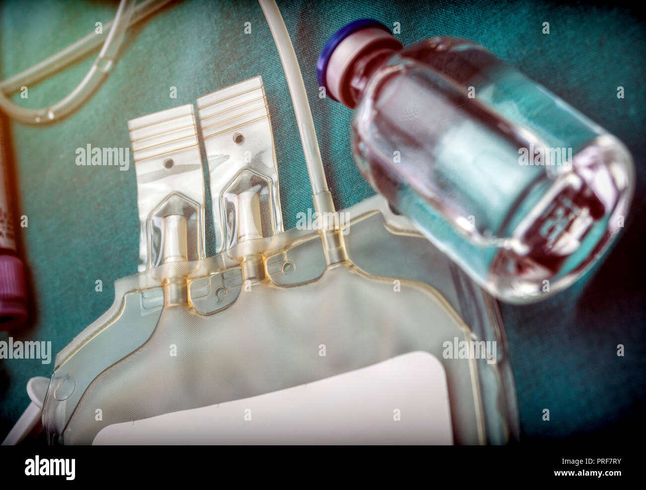 Empty blood bag at a hospital table, conceptual image Stock Photo - Alamy