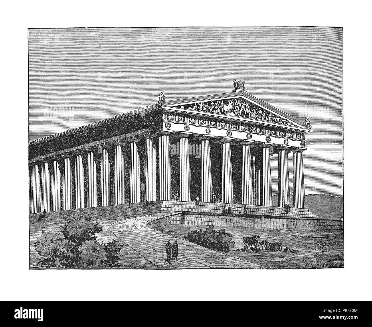 Original artwork of The Parthenon at time of Pericles. Published in A ...