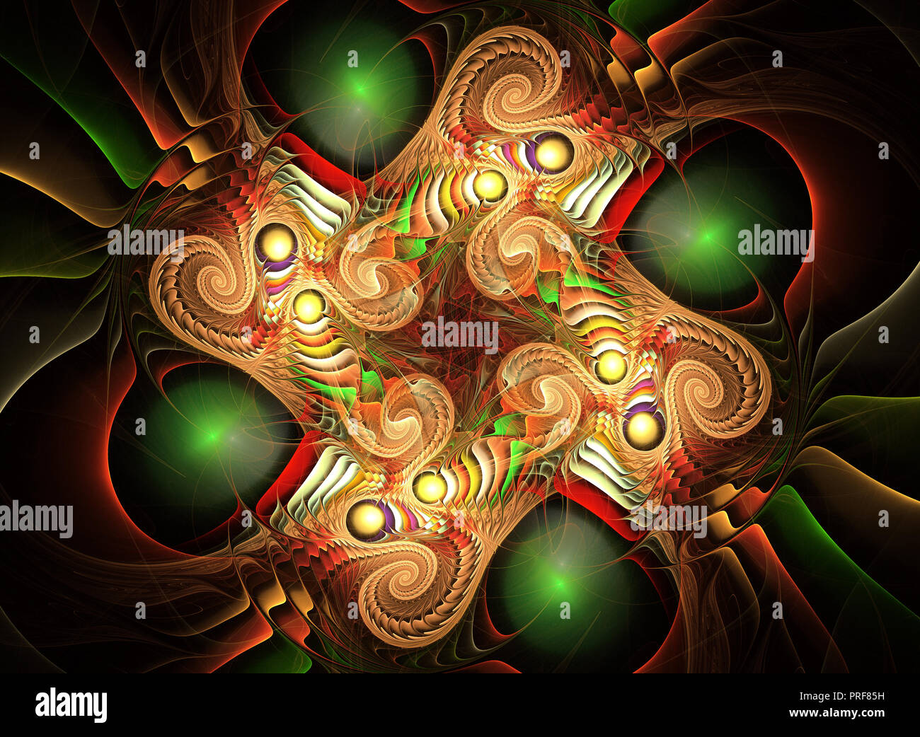 Abstract fractal patterns and shapes. Fractal texture. The colors in ...