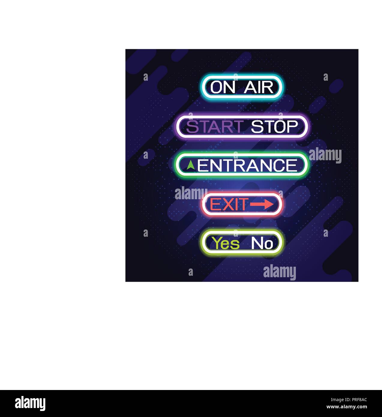 Neon useful banners on abstract background, stock vector Stock Vector ...