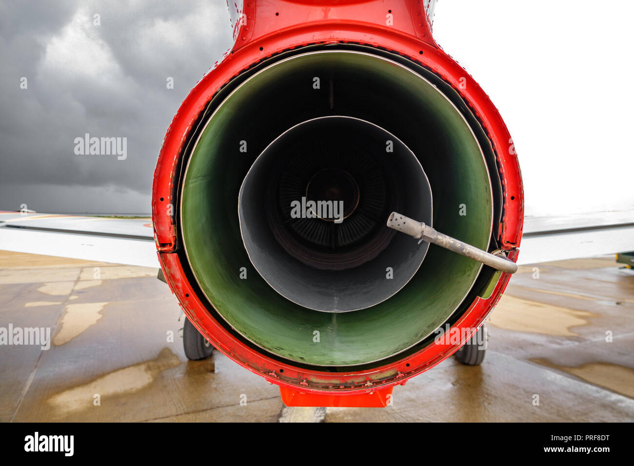 Advanced jet trainer CASA C-101 Aviojet engine rear view Stock Photo ...