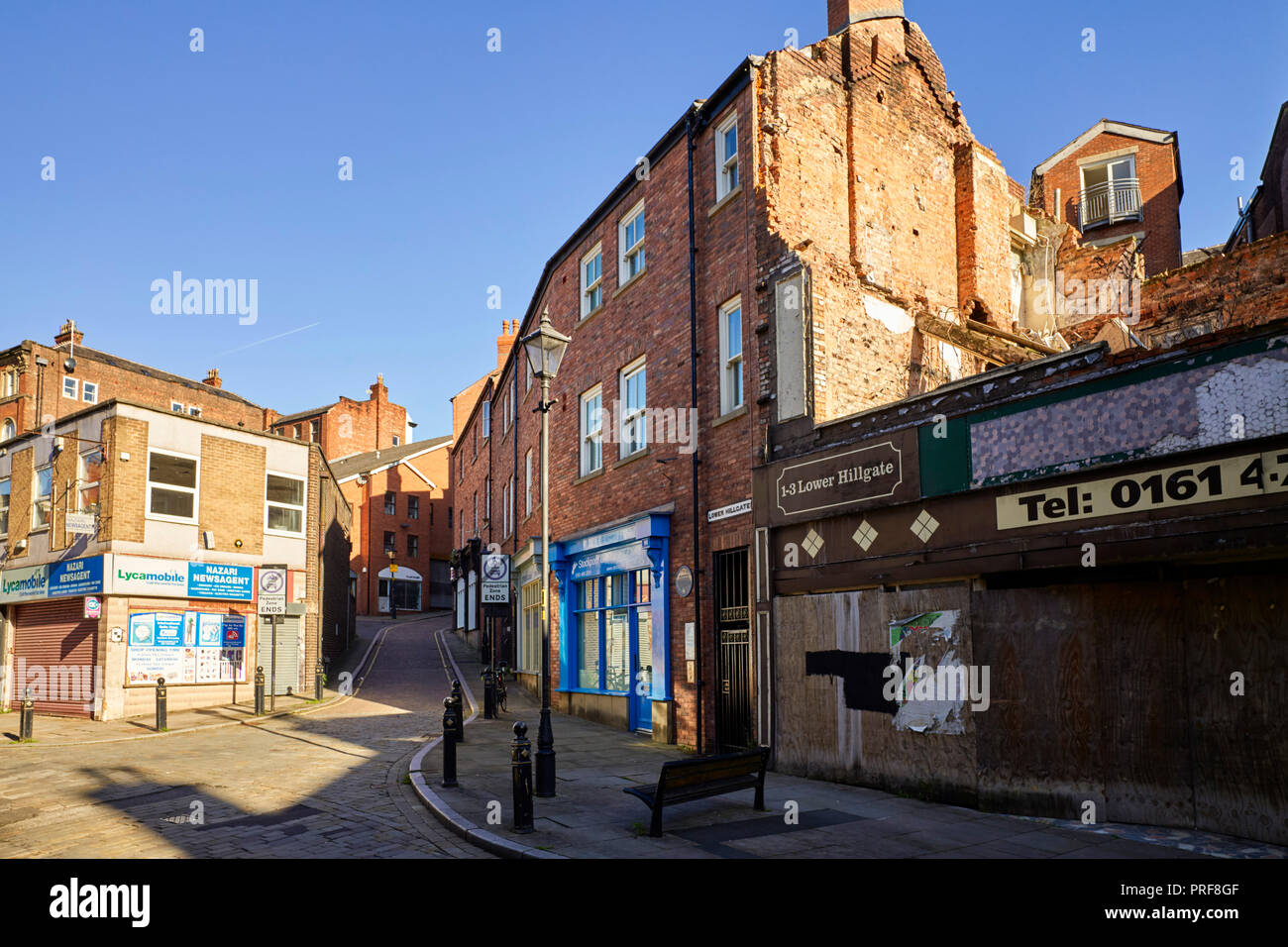 Lower Hillgate in the historical part of Stockport Stock Photo - Alamy
