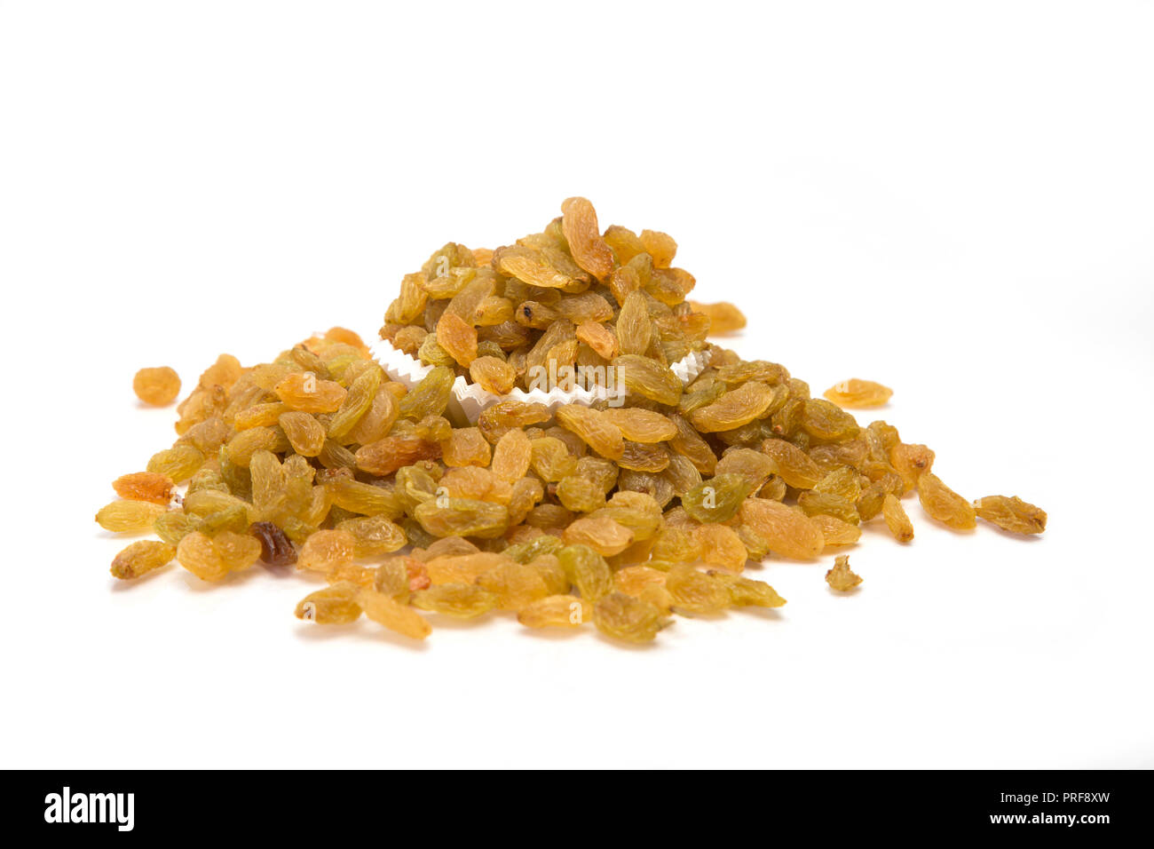 Sweet raisins cover bowl isolated on white background Stock Photo - Alamy