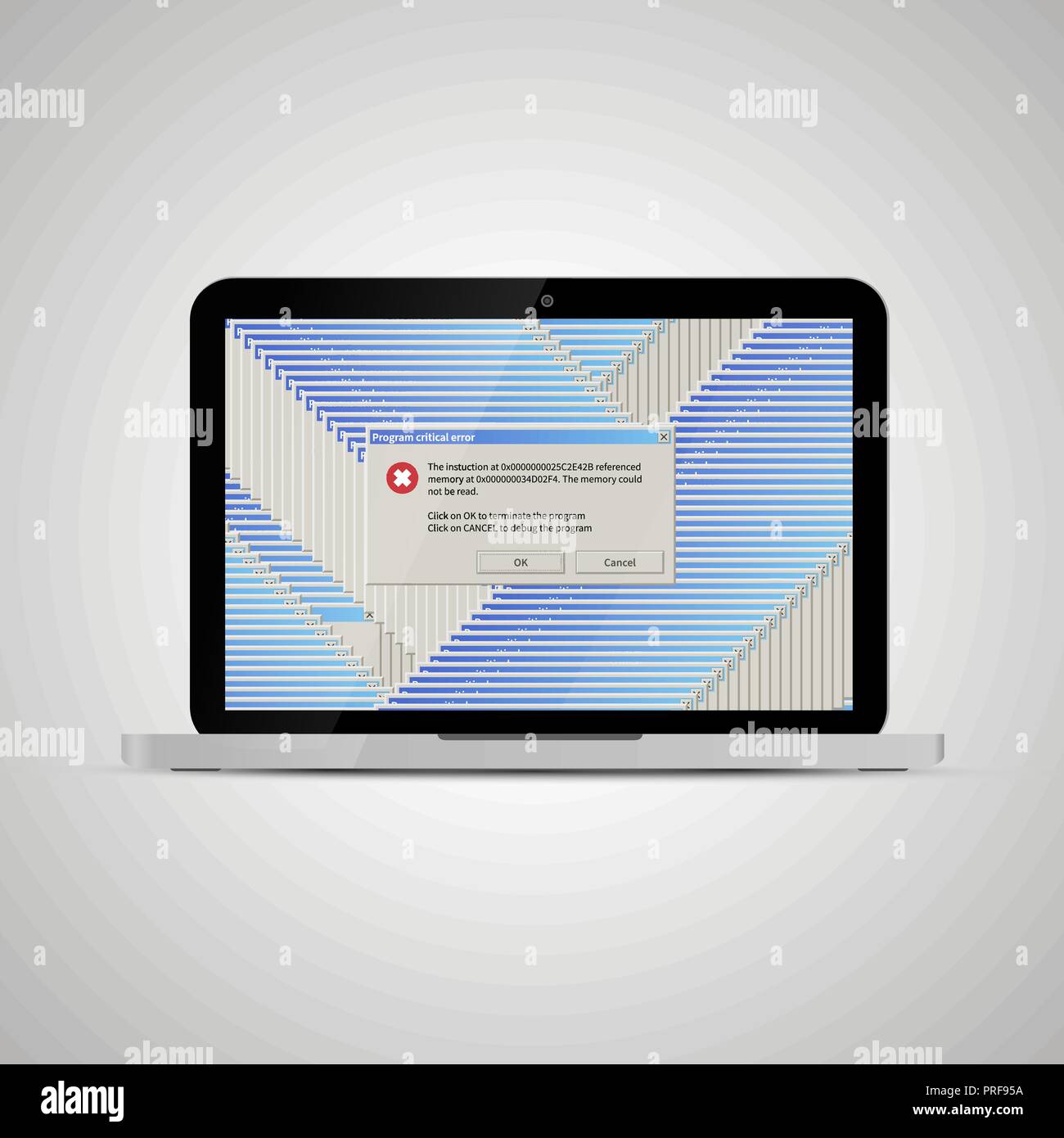 Critical error message on computer Stock Vector Images - Alamy