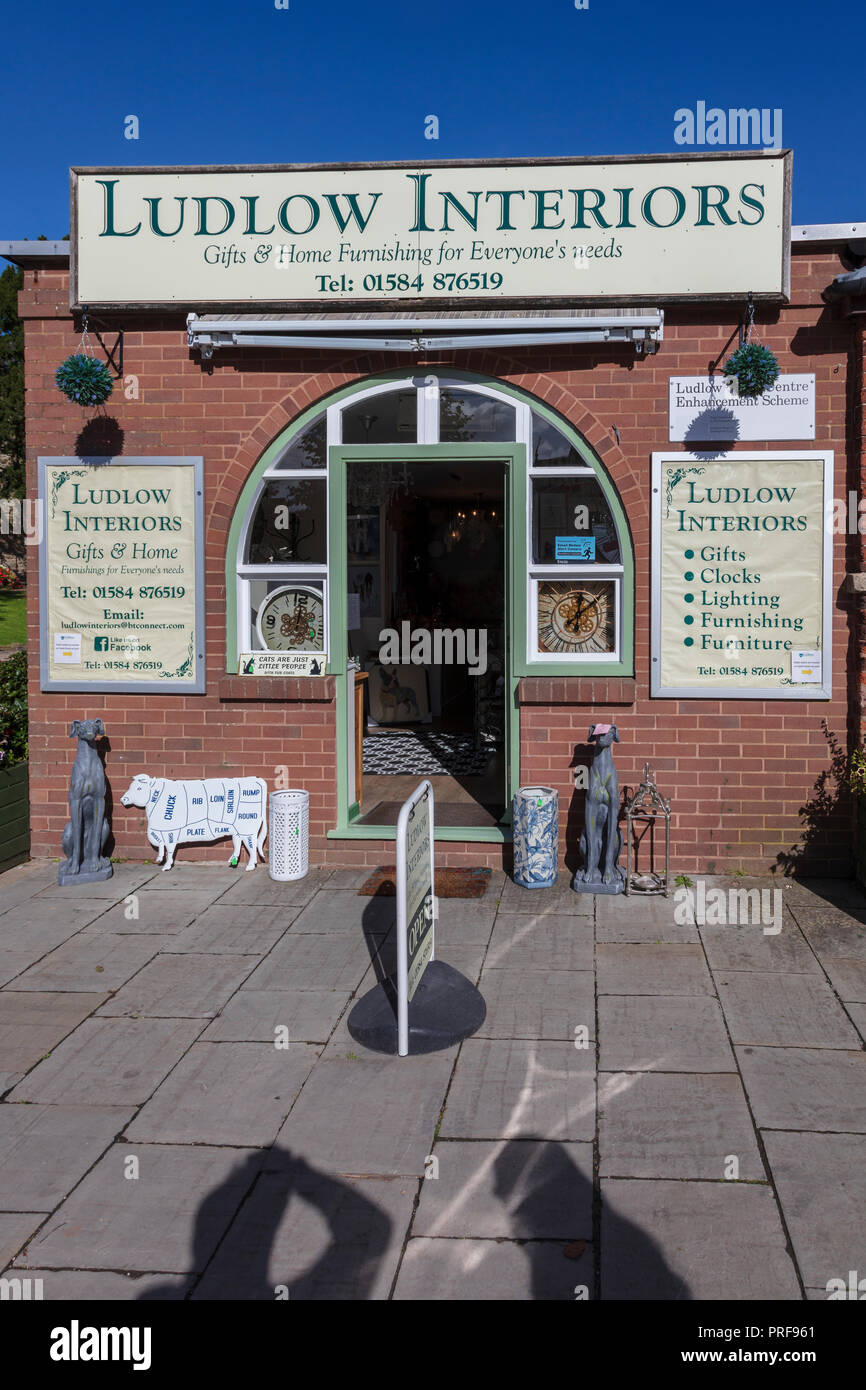 Ludlow Interiors shop on Castle Square, with various items displayed ...