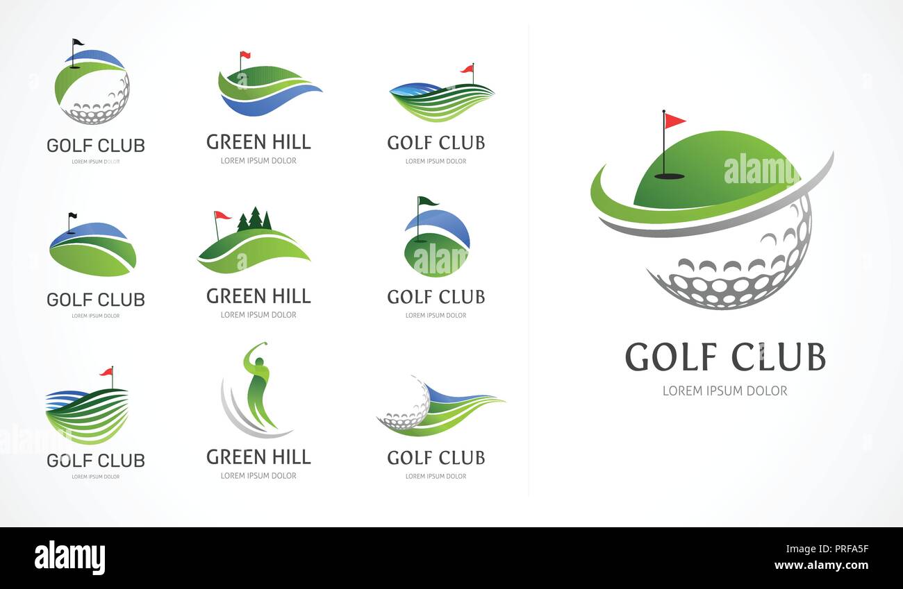 Golf club icons, symbols, elements and logo collection Stock Vector ...