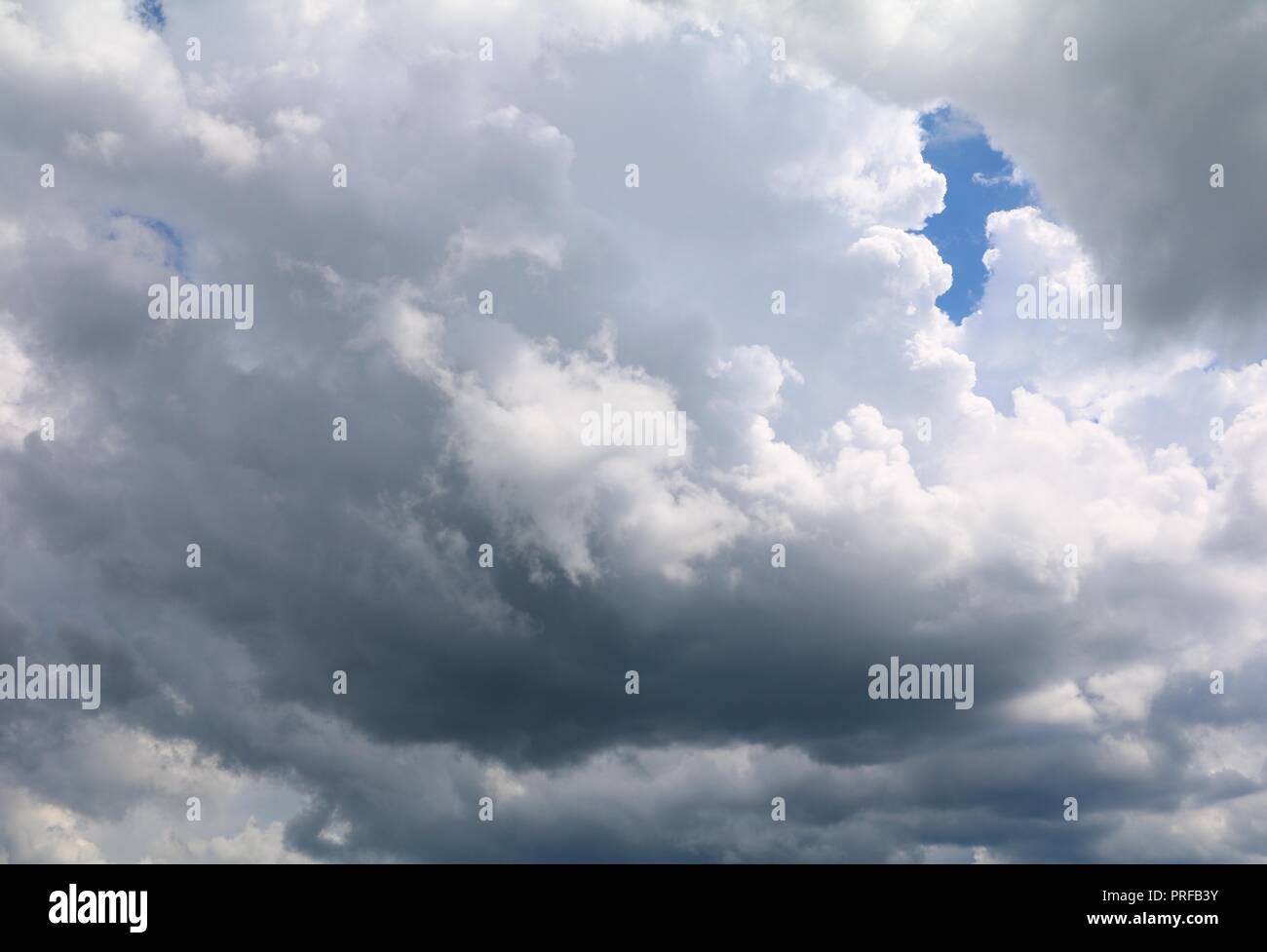 blue sky with big cloud and raincloud, art of nature beautiful Stock ...