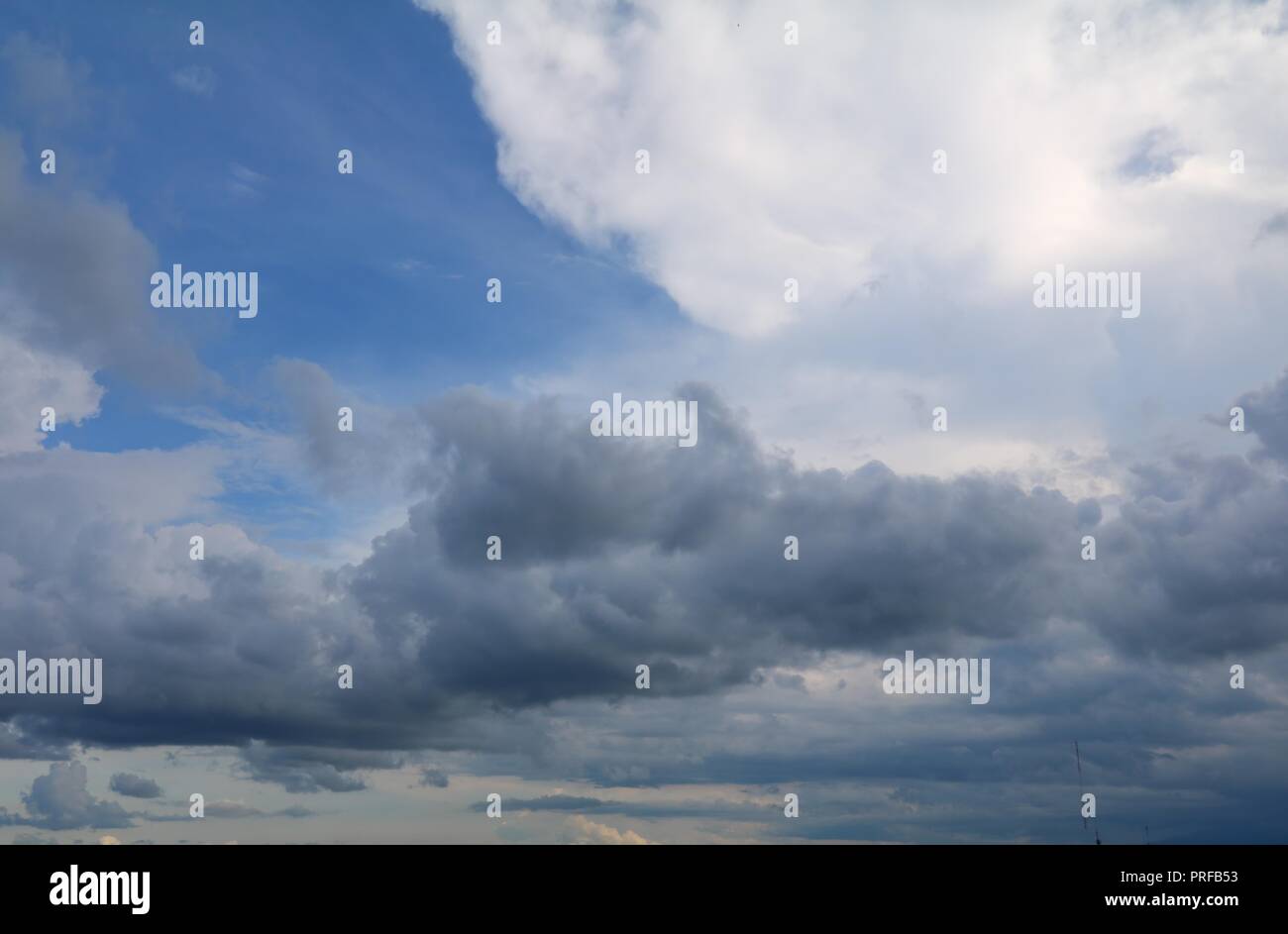 blue sky with big cloud and raincloud, art of nature beautiful Stock ...