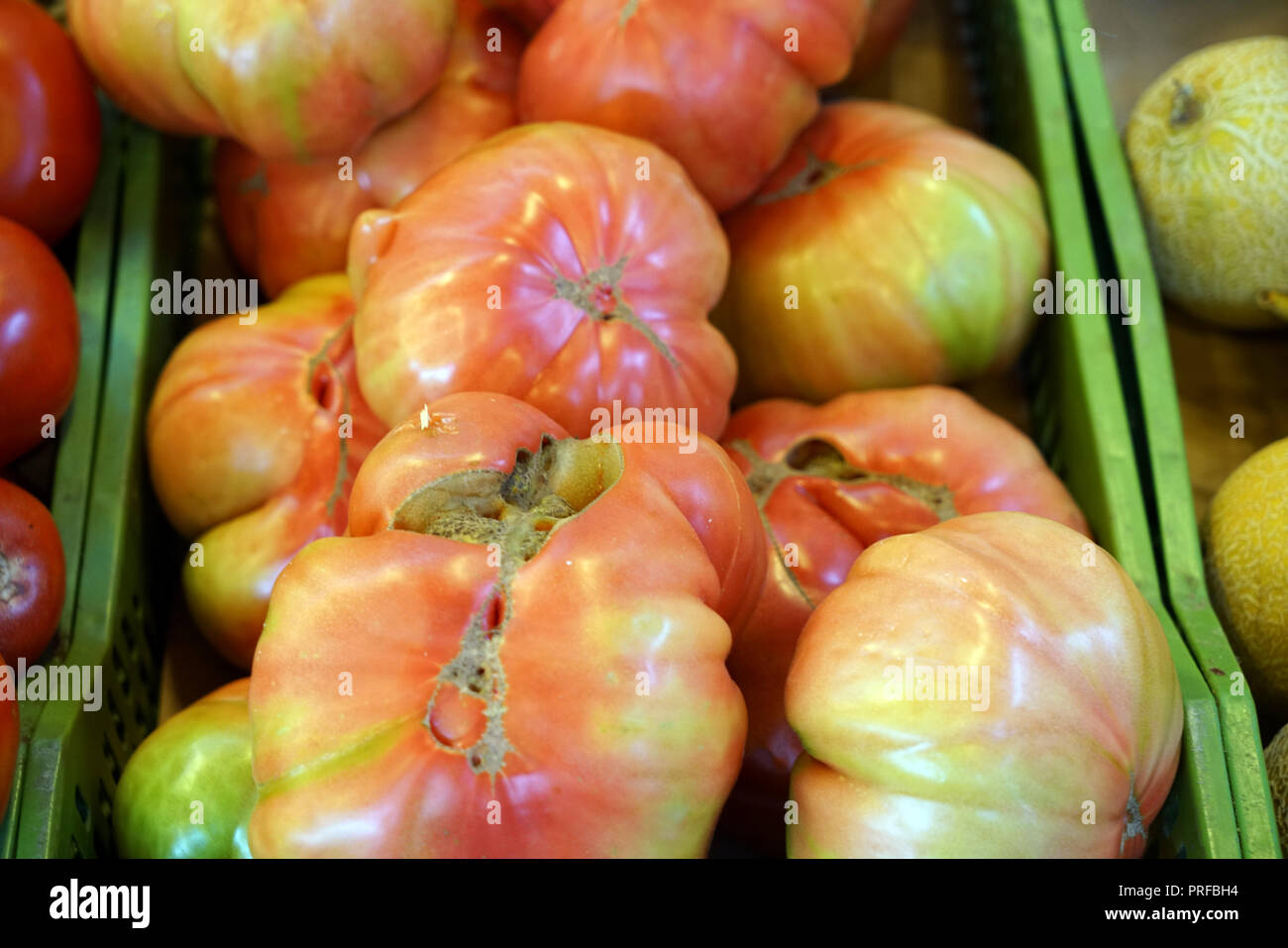 A vegetable market in Portugal offers colorful fruits and vegetables ...